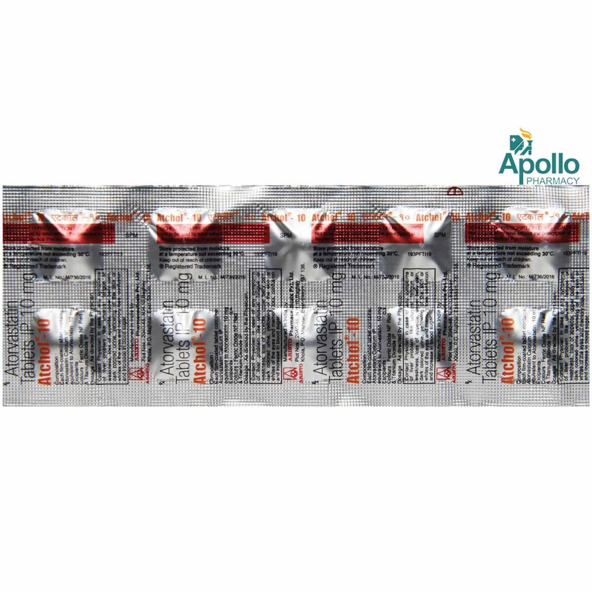 Atchol 10 Tablet 10's Price, Uses, Side Effects, Composition - Apollo ...