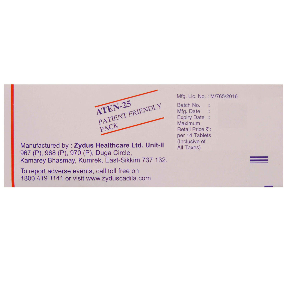Aten-25 Tablet 14's Price, Uses, Side Effects, Composition - Apollo ...