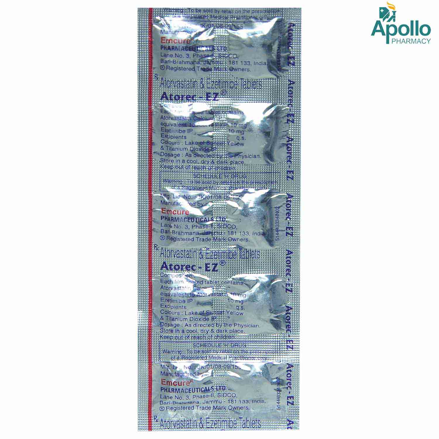 Atorec EZ Tablet 10's Price, Uses, Side Effects, Composition - Apollo ...