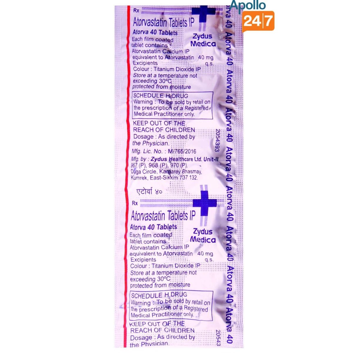 Atorva 40 Tablet 10's Price, Uses, Side Effects, Composition - Apollo ...