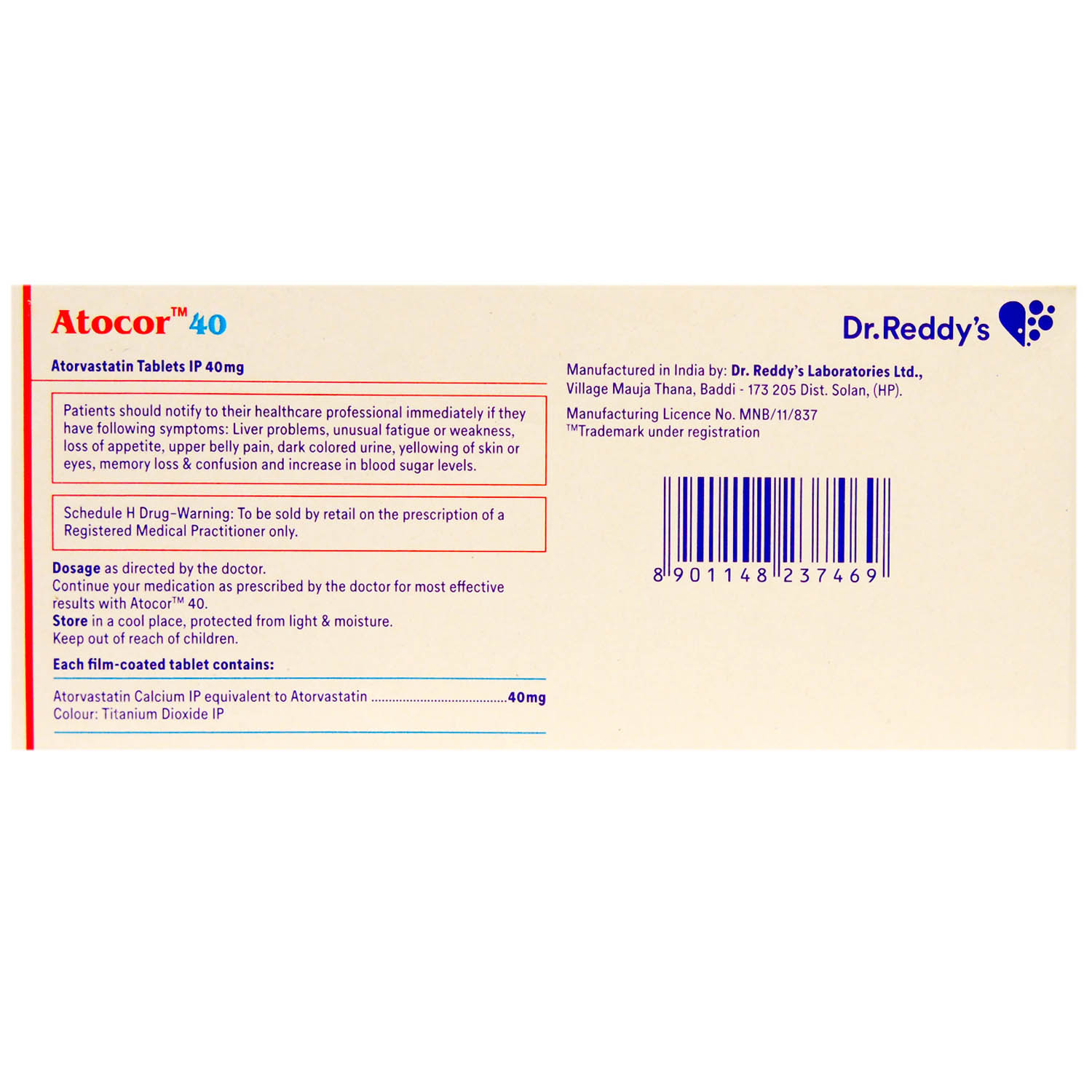 Atocor 40 Tablet 14's Price, Uses, Side Effects, Composition - Apollo ...