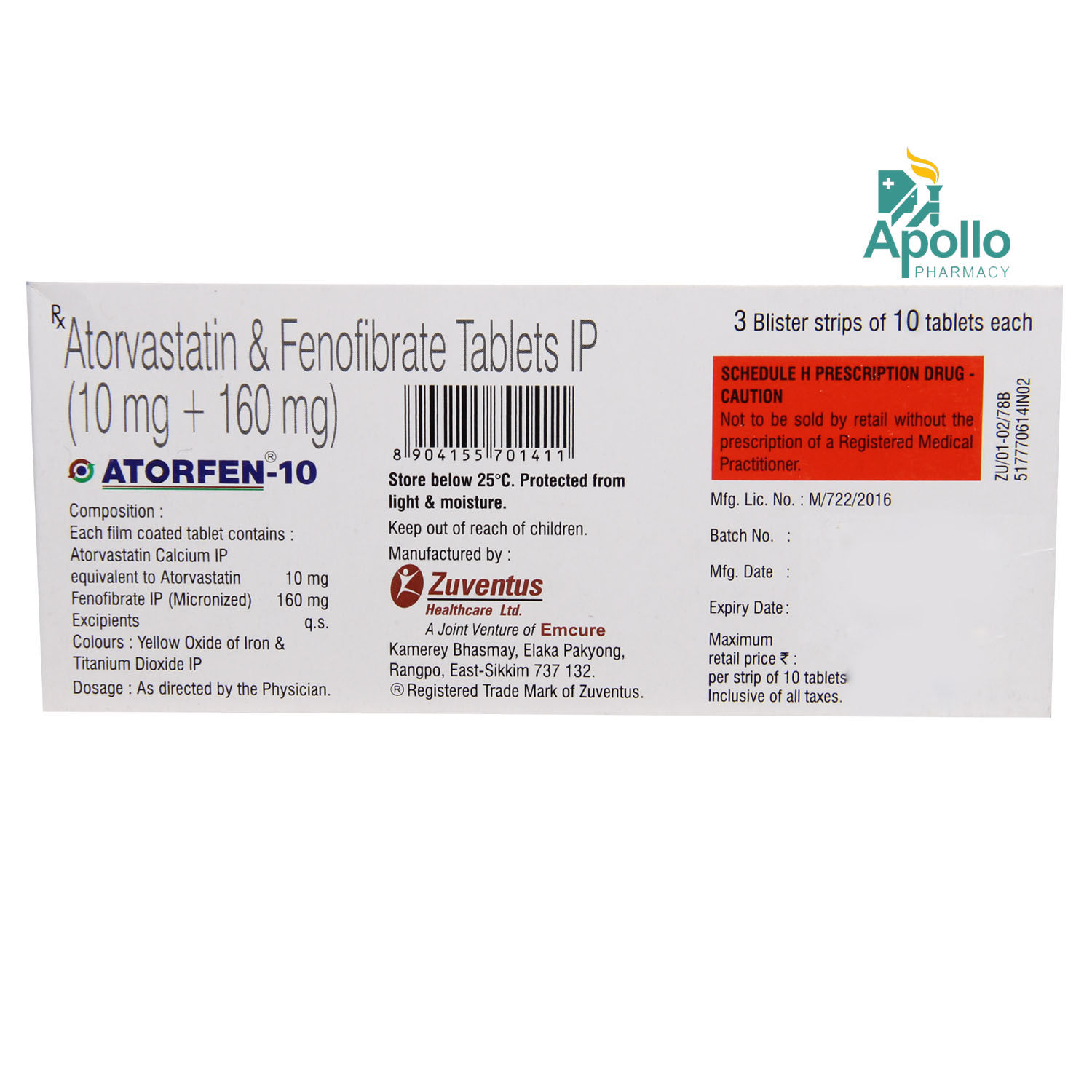 ATORFEN 10MG TABLET Price, Uses, Side Effects, Composition - Apollo ...
