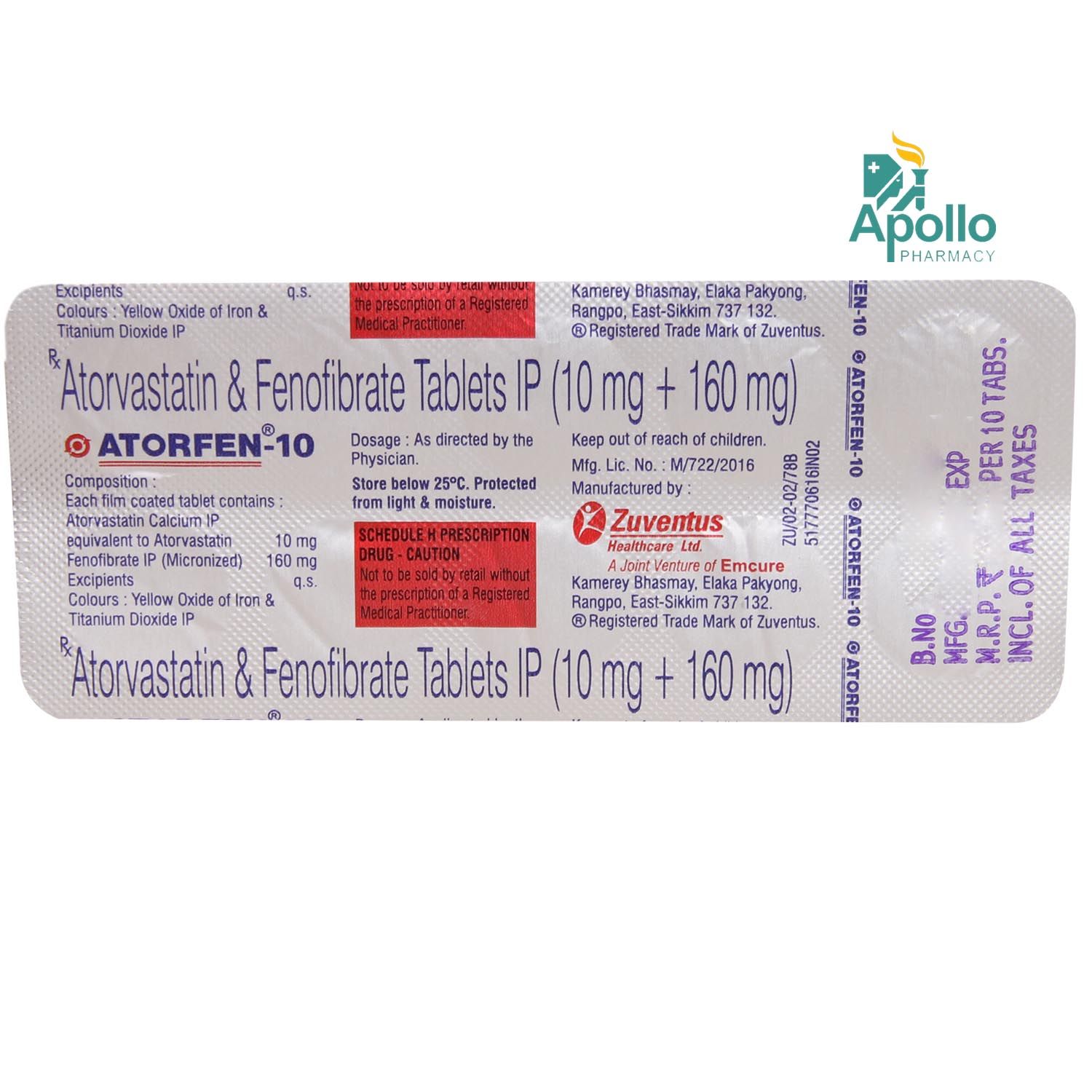 ATORFEN 10MG TABLET Price, Uses, Side Effects, Composition - Apollo ...