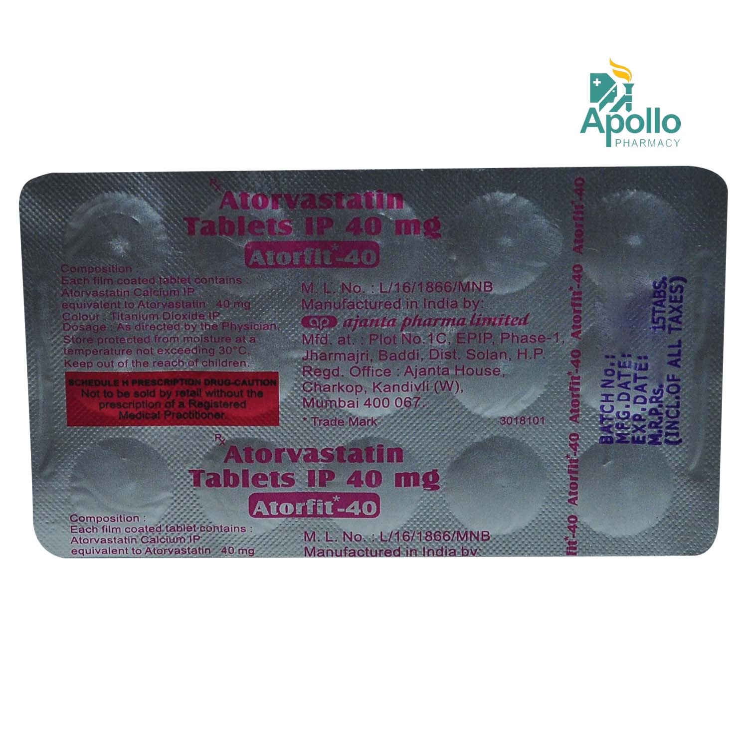 ATORFIT 40MG TABLET Price, Uses, Side Effects, Composition - Apollo ...