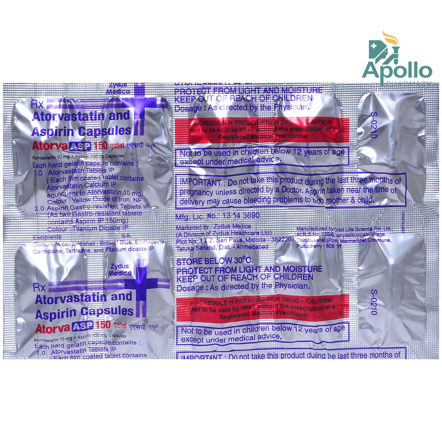 Atorva ASP 150 Capsule 10's Price, Uses, Side Effects, Composition ...