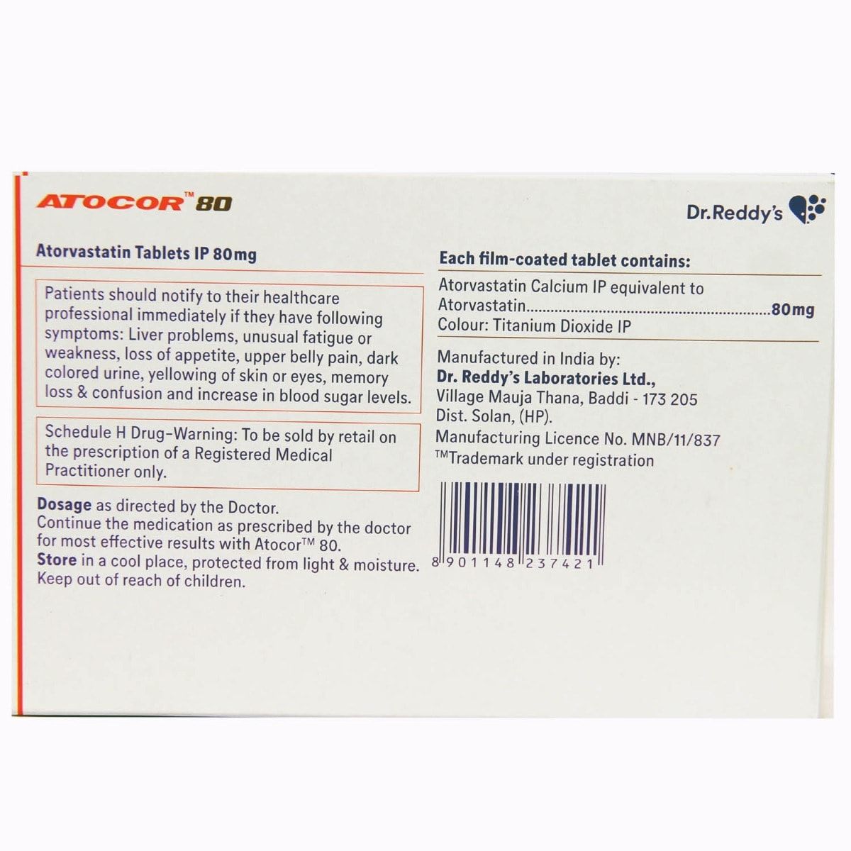 Atocor 80 Tablet 14's Price, Uses, Side Effects, Composition - Apollo ...