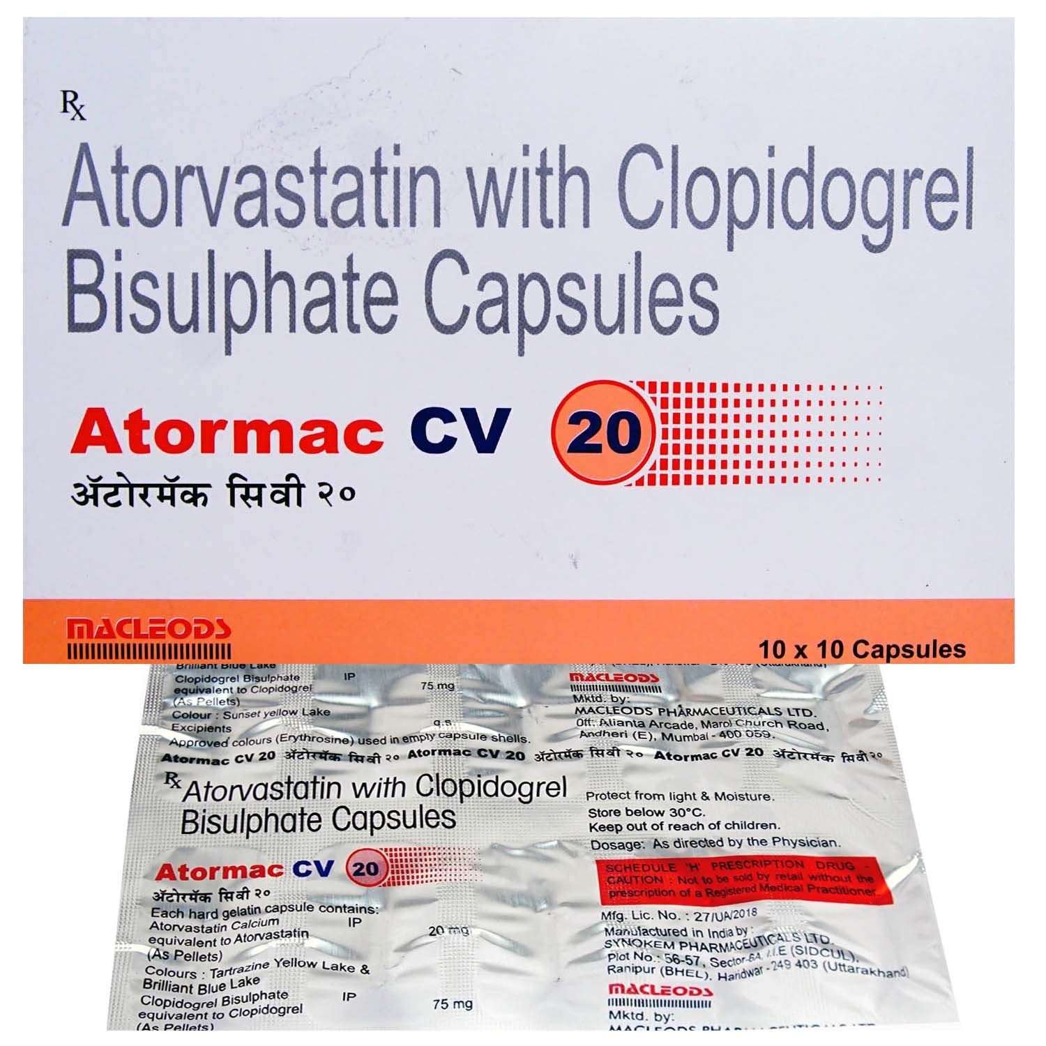 Atormac CV 20 Capsule 10's Price, Uses, Side Effects, Composition ...