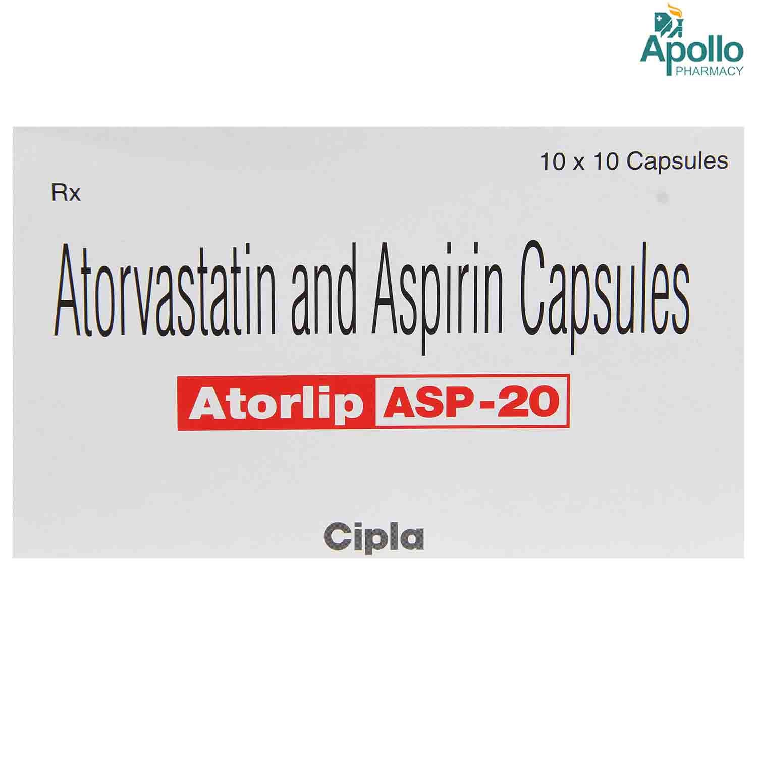 Atorlip ASP 20 Capsule 10's Price, Uses, Side Effects, Composition ...