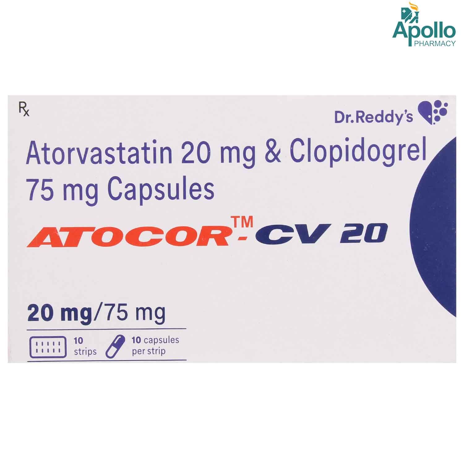 Atocor-CV 20 Capsule 10's Price, Uses, Side Effects, Composition ...