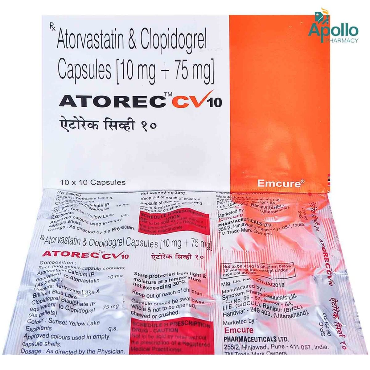 ATOREC CV 10MG CAPSULE 10'S Price, Uses, Side Effects, Composition ...