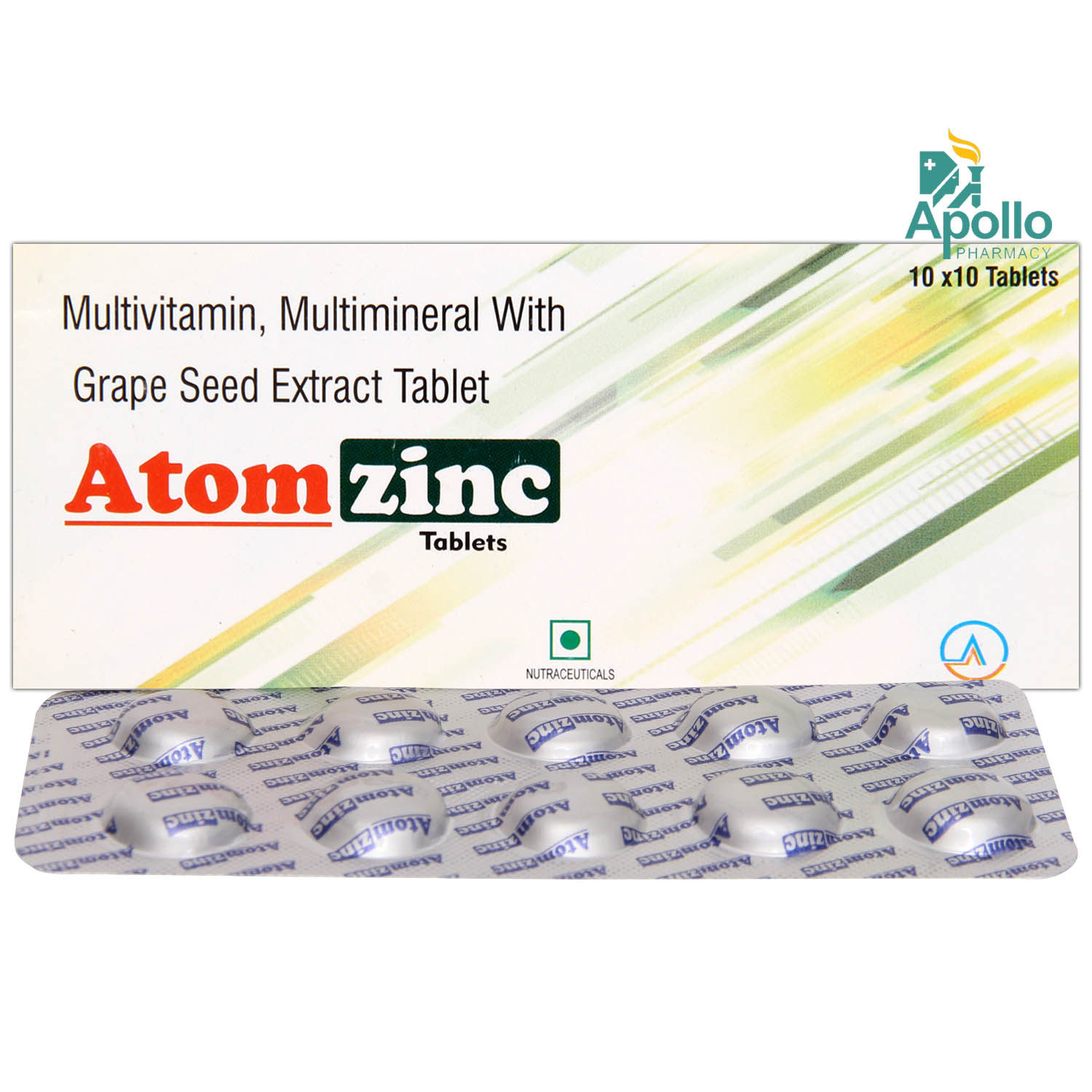 Atom Zinc Tablet 10's Price, Uses, Side Effects, Composition - Apollo ...