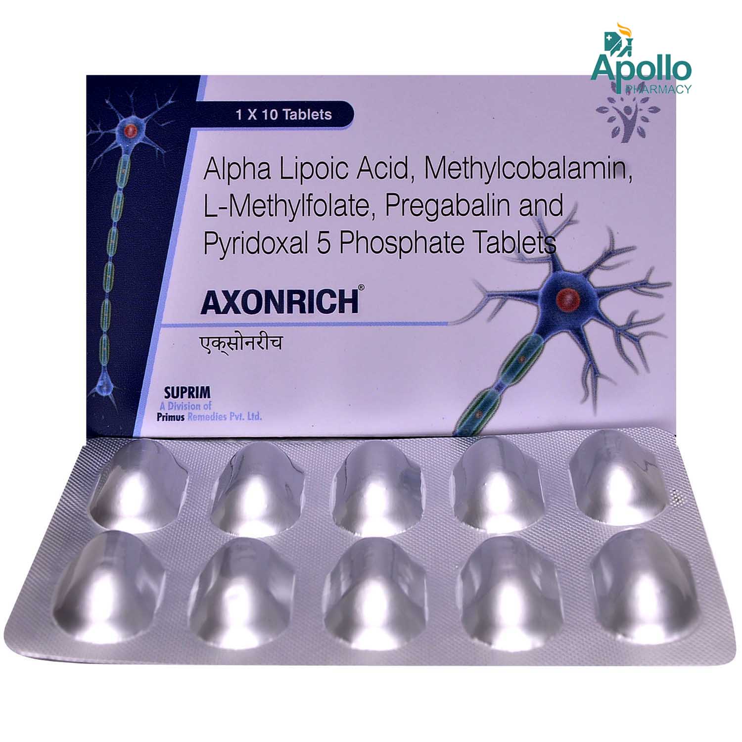 Axonrich Tablet 10's Price, Uses, Side Effects, Composition - Apollo ...