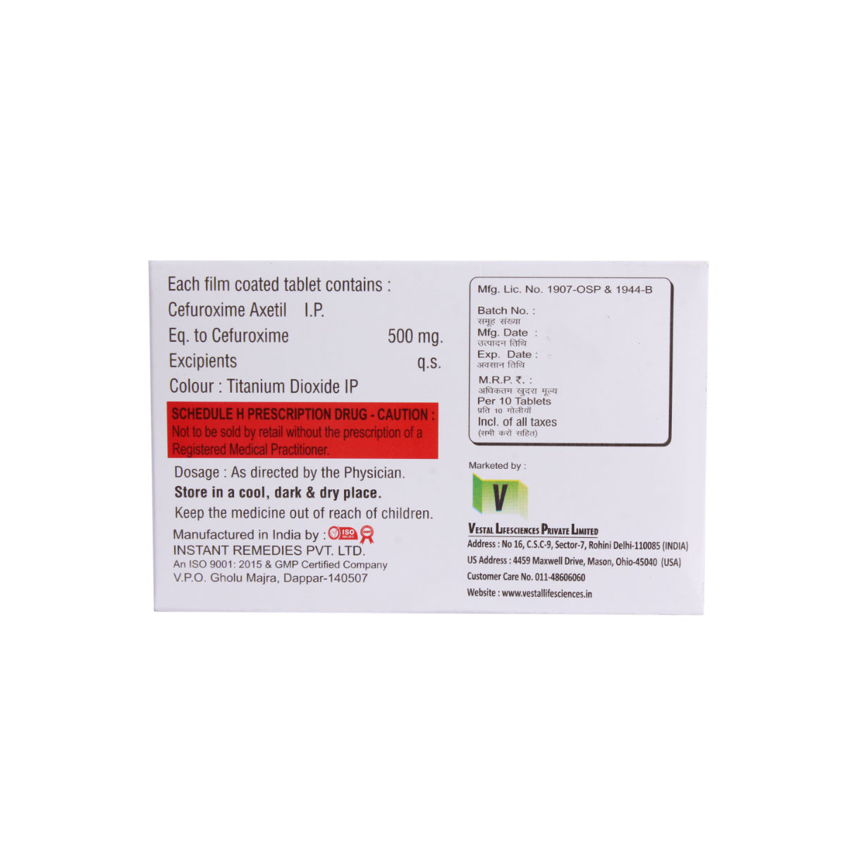 Ayucef-500mg Tablet 10's Price, Uses, Side Effects, Composition ...