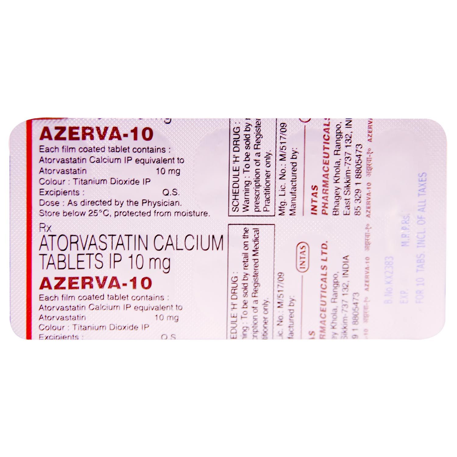 Azerva 10 Tablet 10's Price, Uses, Side Effects, Composition - Apollo ...