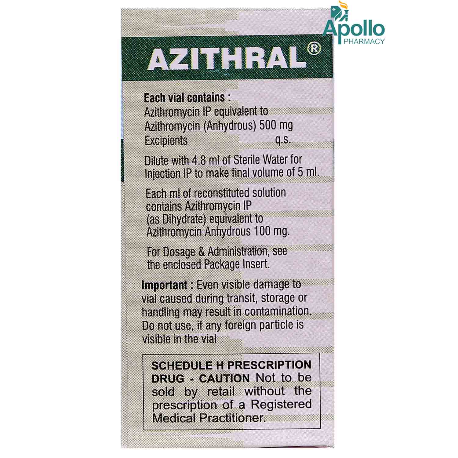 Azithral 500 mg Injection 5 ml Price, Uses, Side Effects, Composition ...