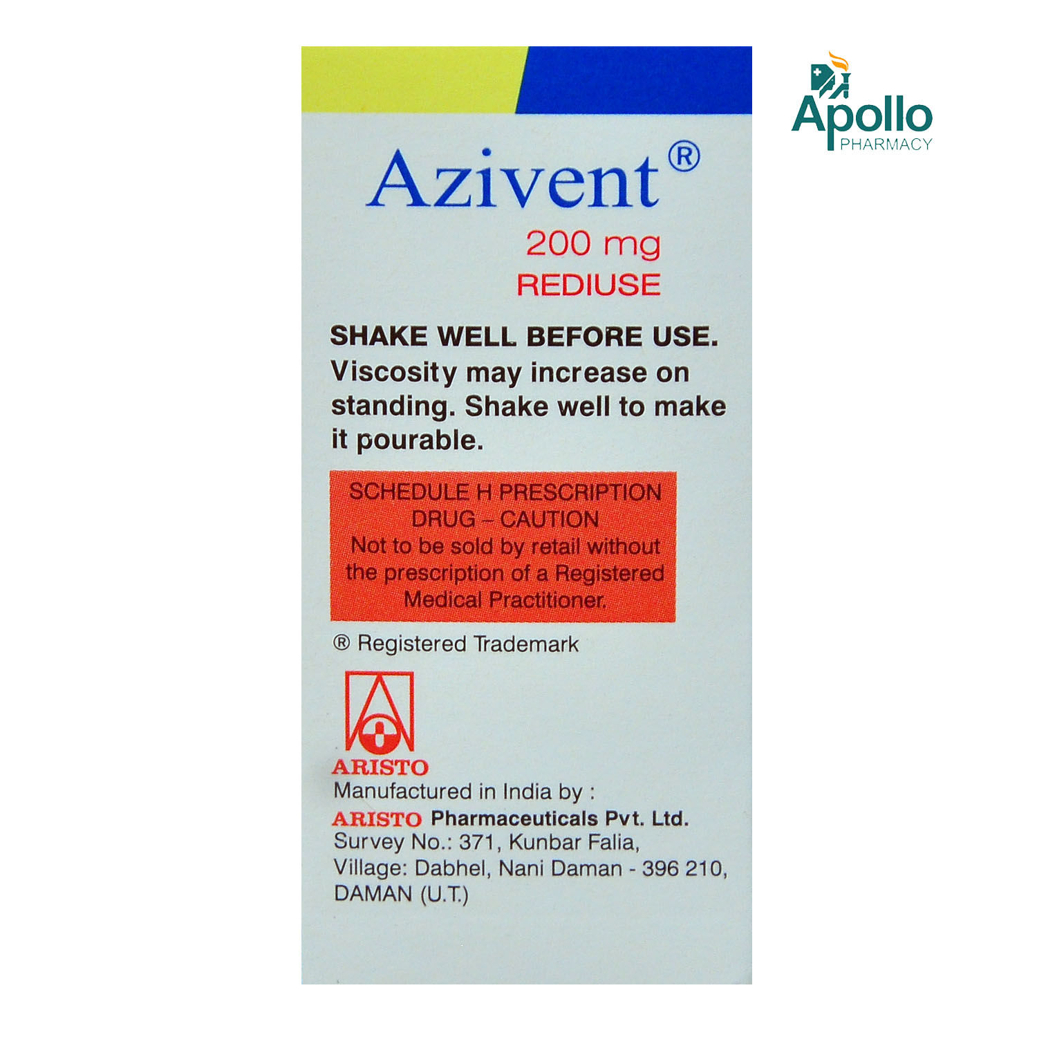 Azivent 200 mg Suspension 15 ml Price, Uses, Side Effects, Composition ...