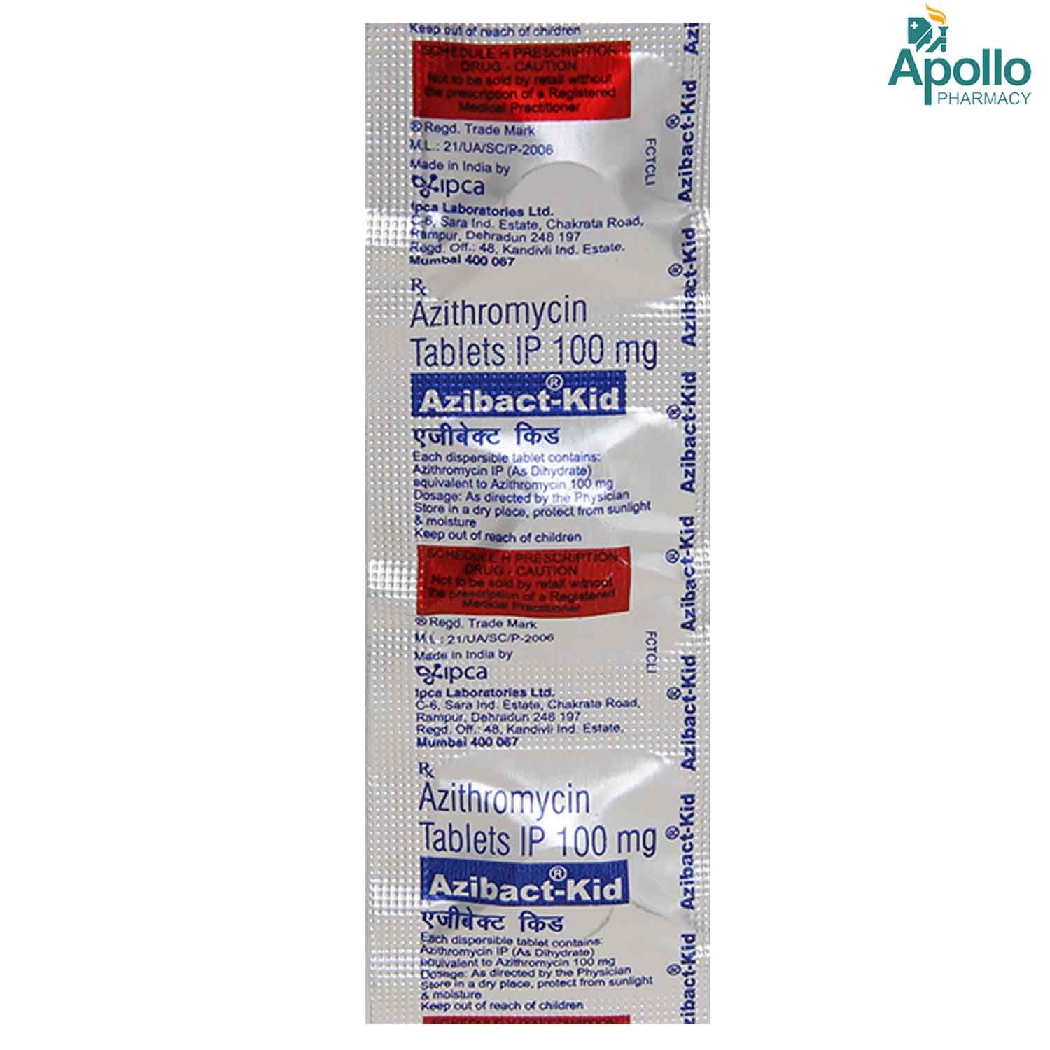 Azibact Kid 100 mg Tablet 3's Price, Uses, Side Effects, Composition ...