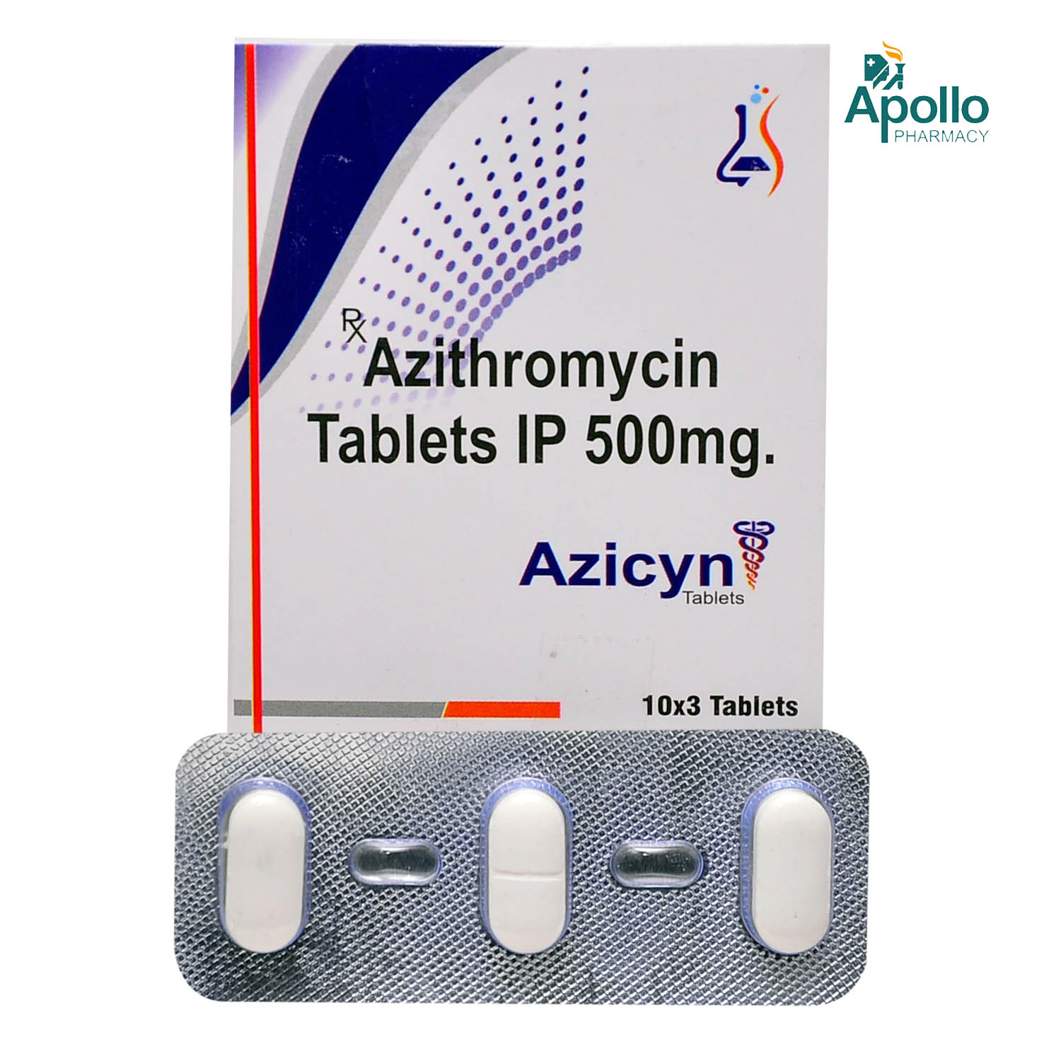 Azicyn 500 Tablet 3's Price, Uses, Side Effects, Composition - Apollo ...