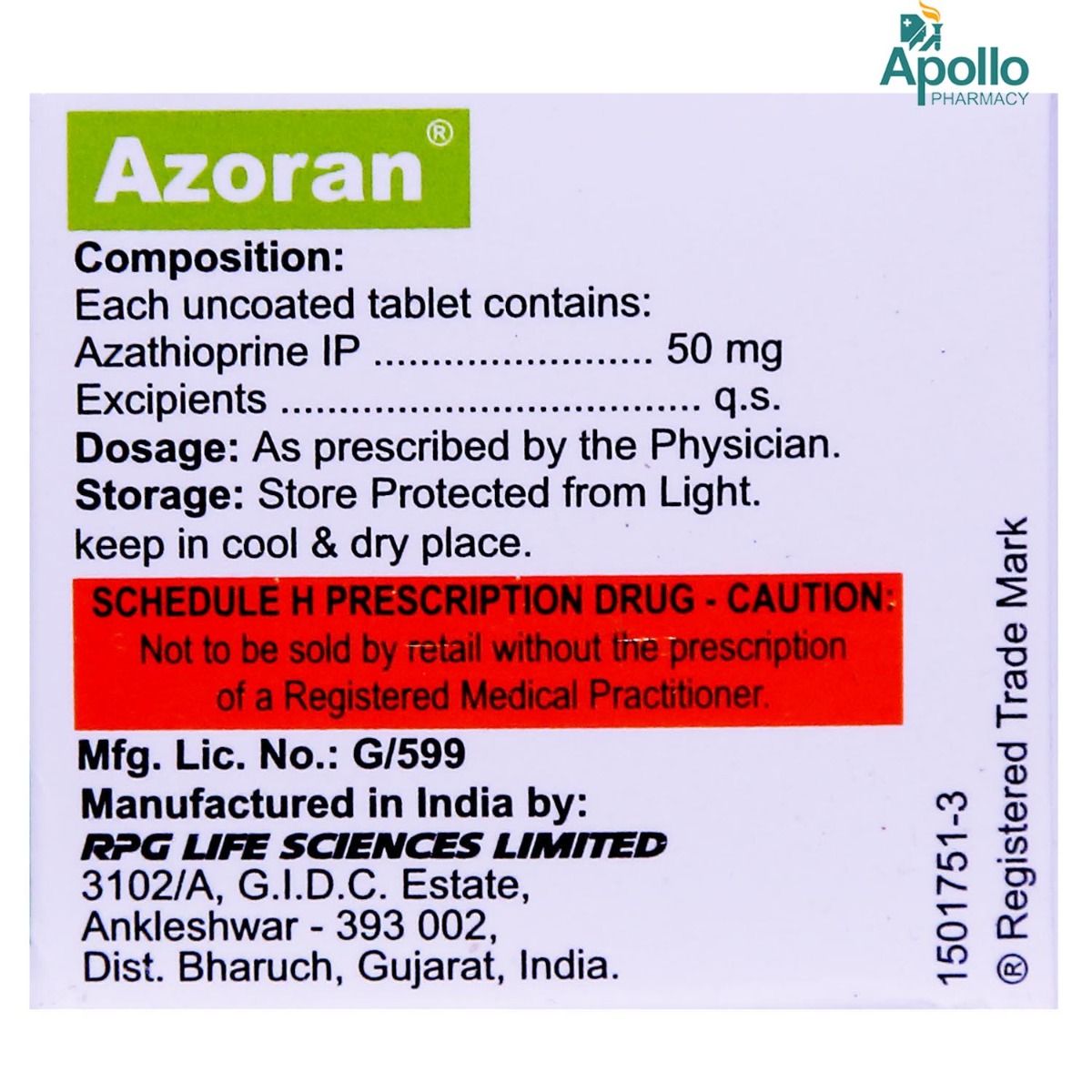 Azoran Tablet 10's Price, Uses, Side Effects, Composition - Apollo Pharmacy