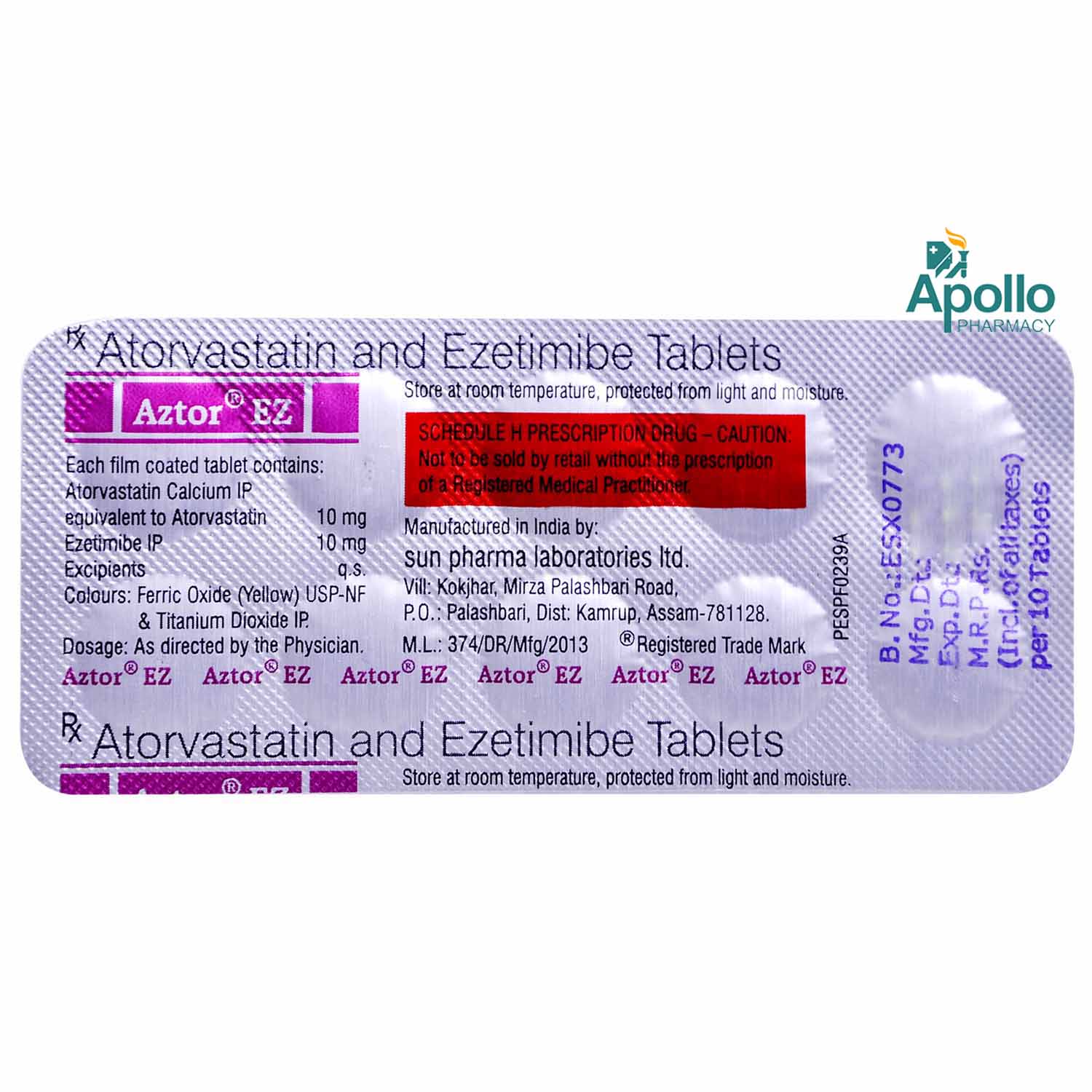 Aztor EZ Tablet 10's Price, Uses, Side Effects, Composition - Apollo ...