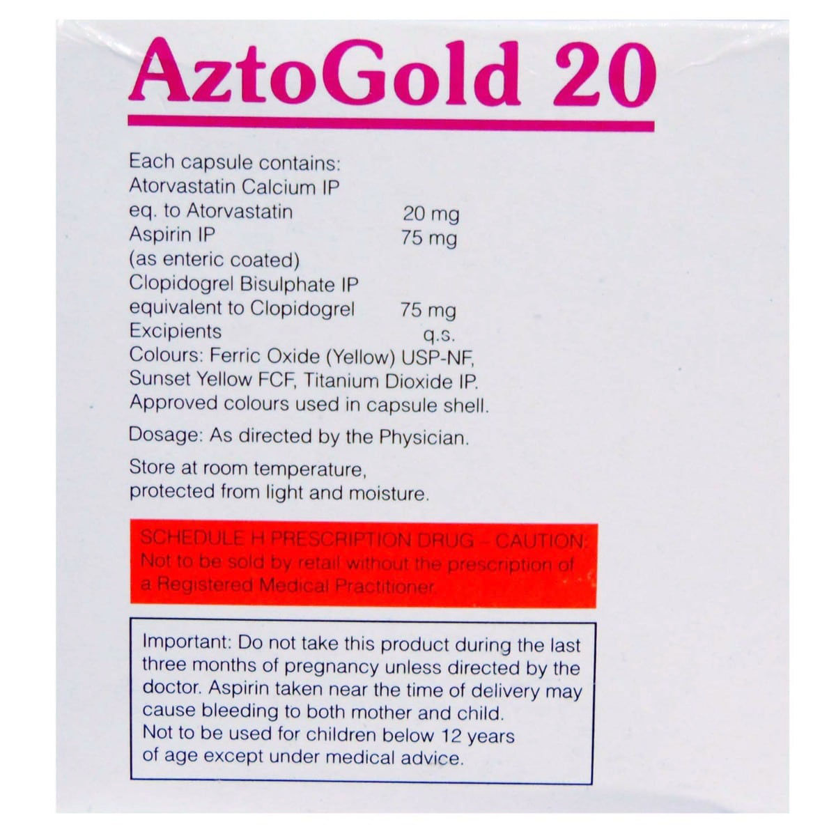 AztoGold 20 Capsule 10's Price, Uses, Side Effects, Composition ...
