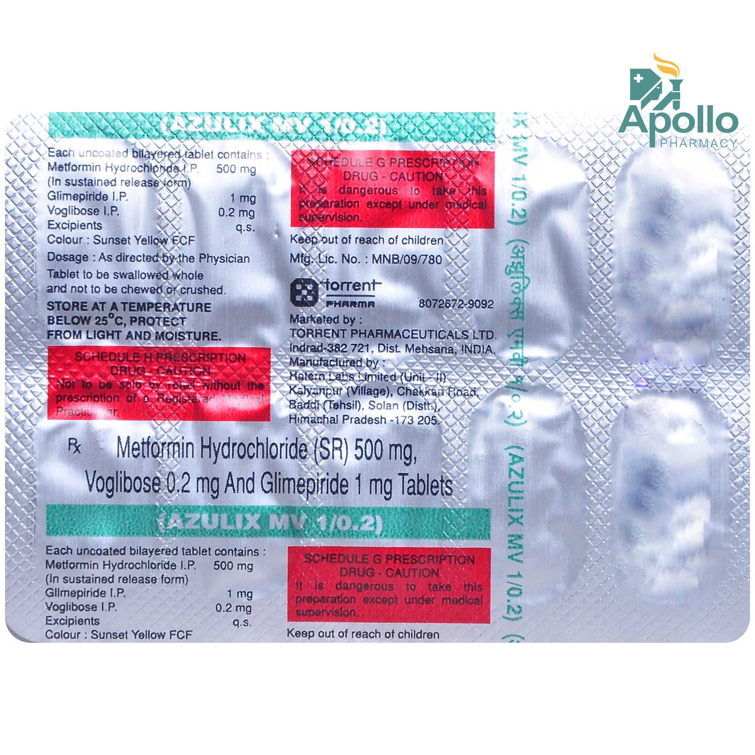 AZULIX MV 1/0.2MG TABLET 10'S Price, Uses, Side Effects, Composition ...