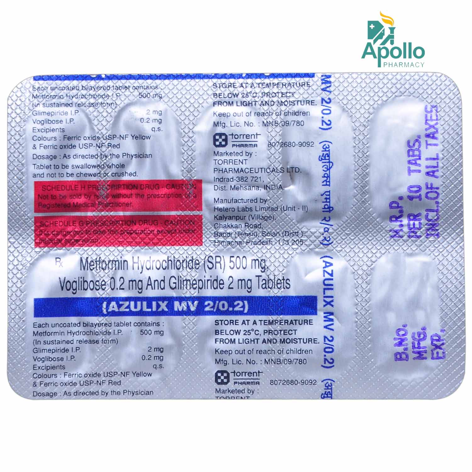 Azulix MV 2/0.2 Tablet 10's Price, Uses, Side Effects, Composition ...