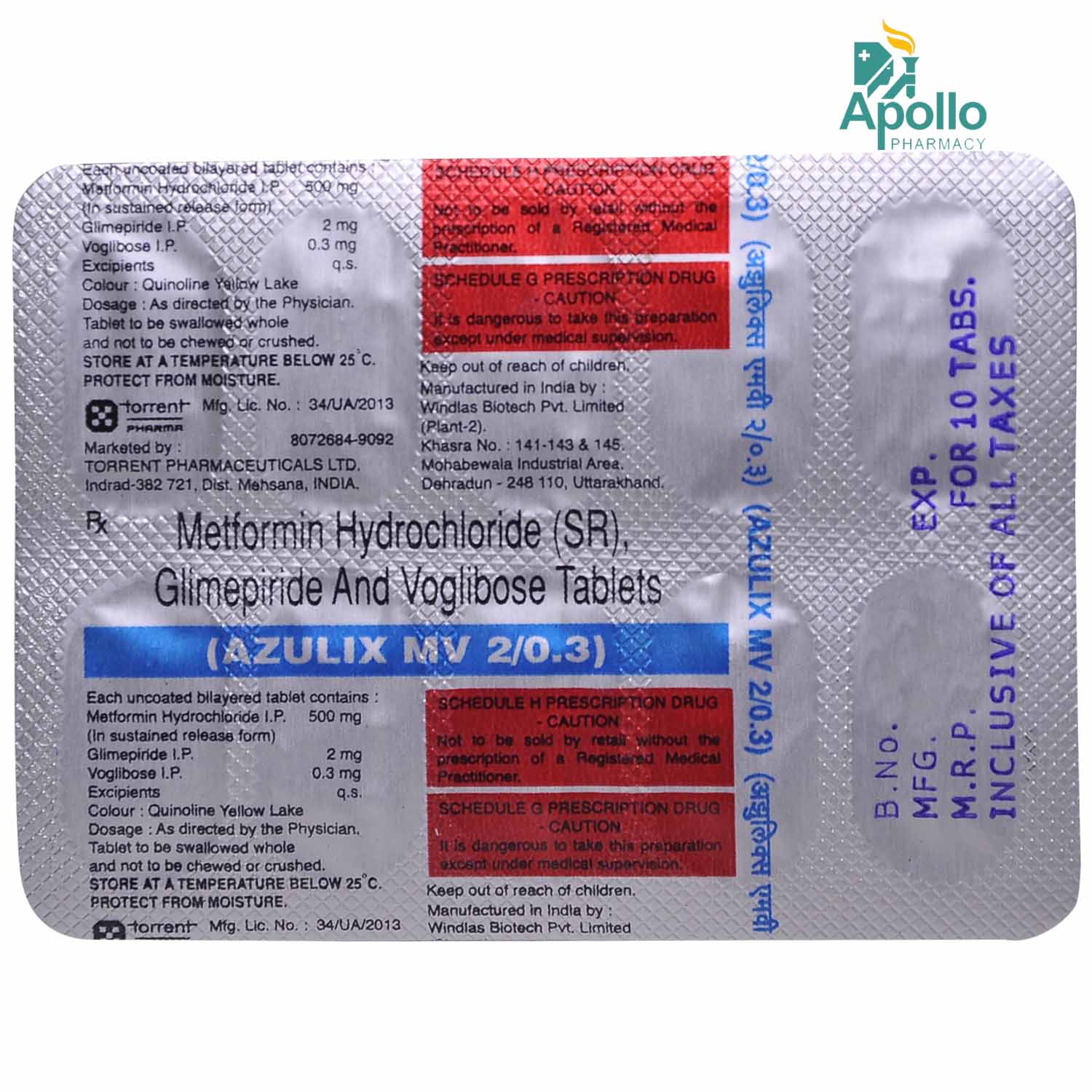 Azulix MV 2/0.3 Tablet 10's Price, Uses, Side Effects, Composition ...