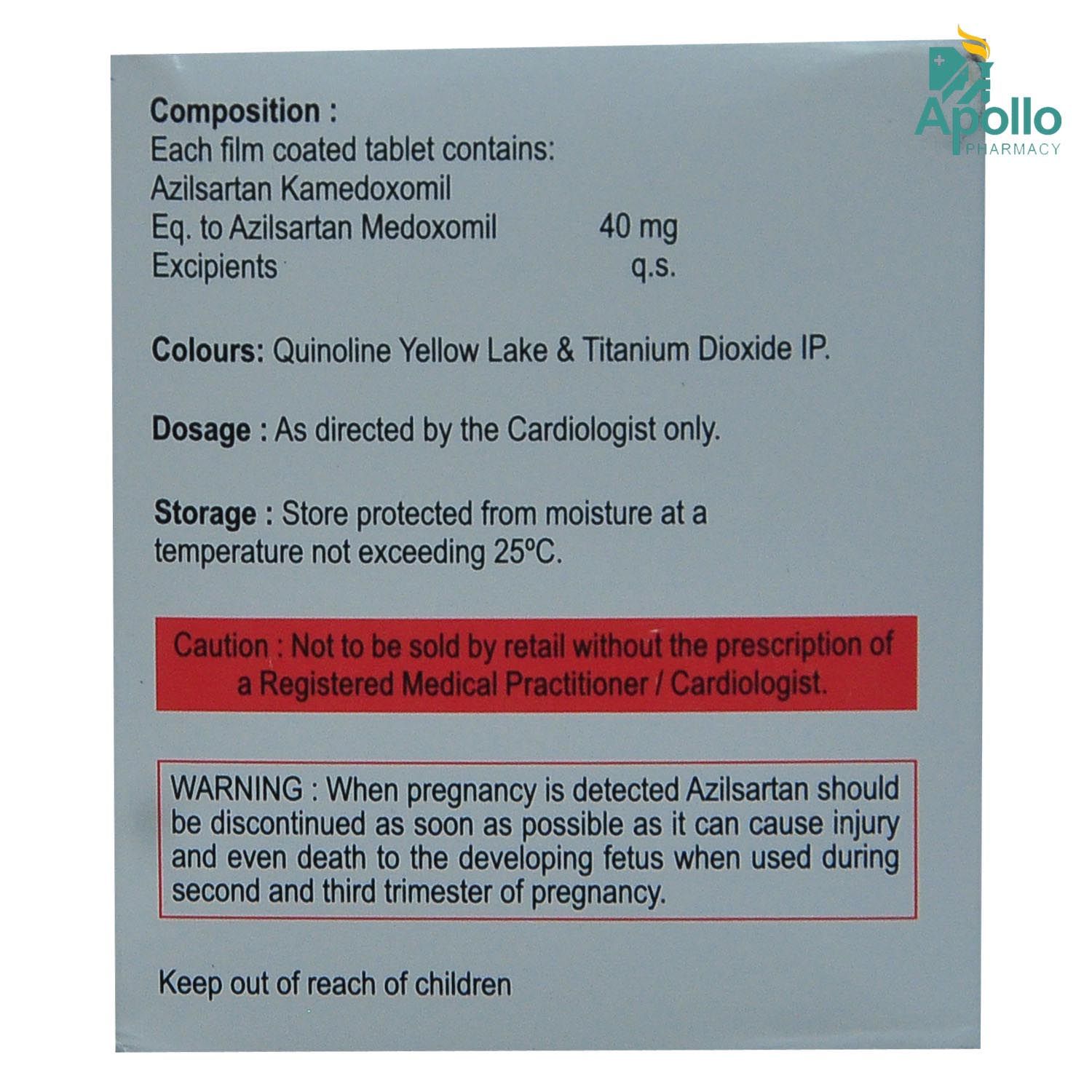 Azutan 40 Tablet 15's Price, Uses, Side Effects, Composition - Apollo ...