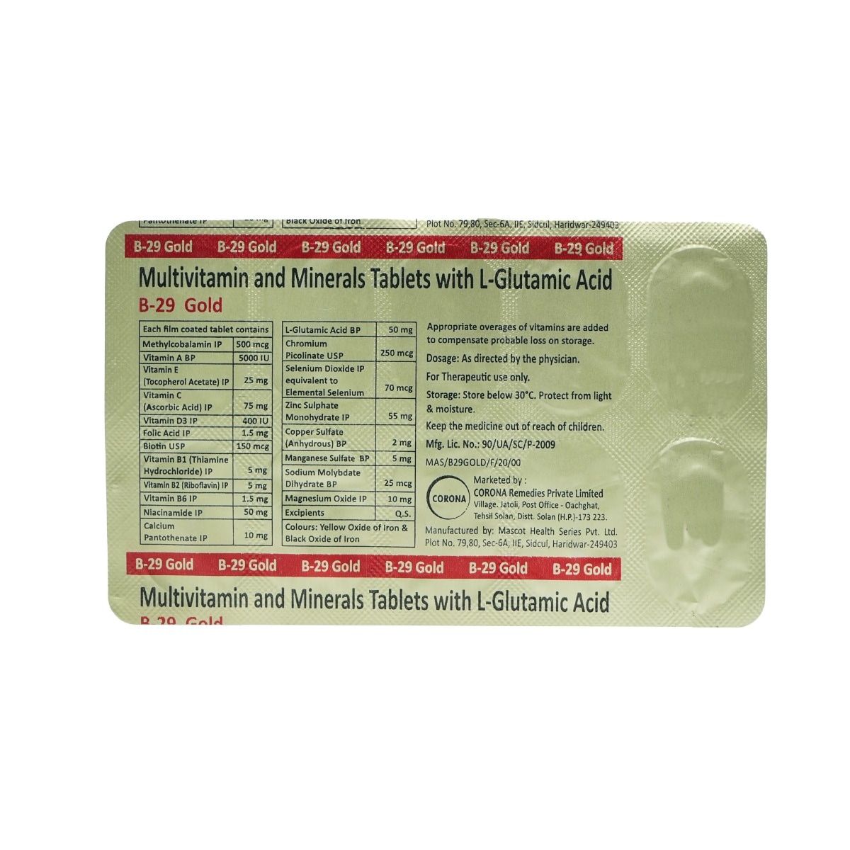 B-29 Gold Tablet 10's Price, Uses, Side Effects, Composition - Apollo ...