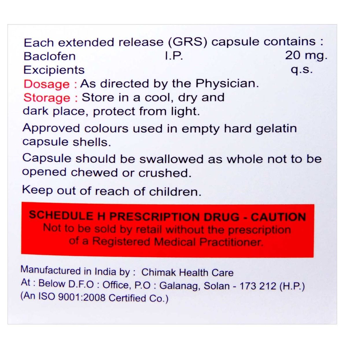 Bacfen XL 20 Tablet 10's Price, Uses, Side Effects, Composition ...