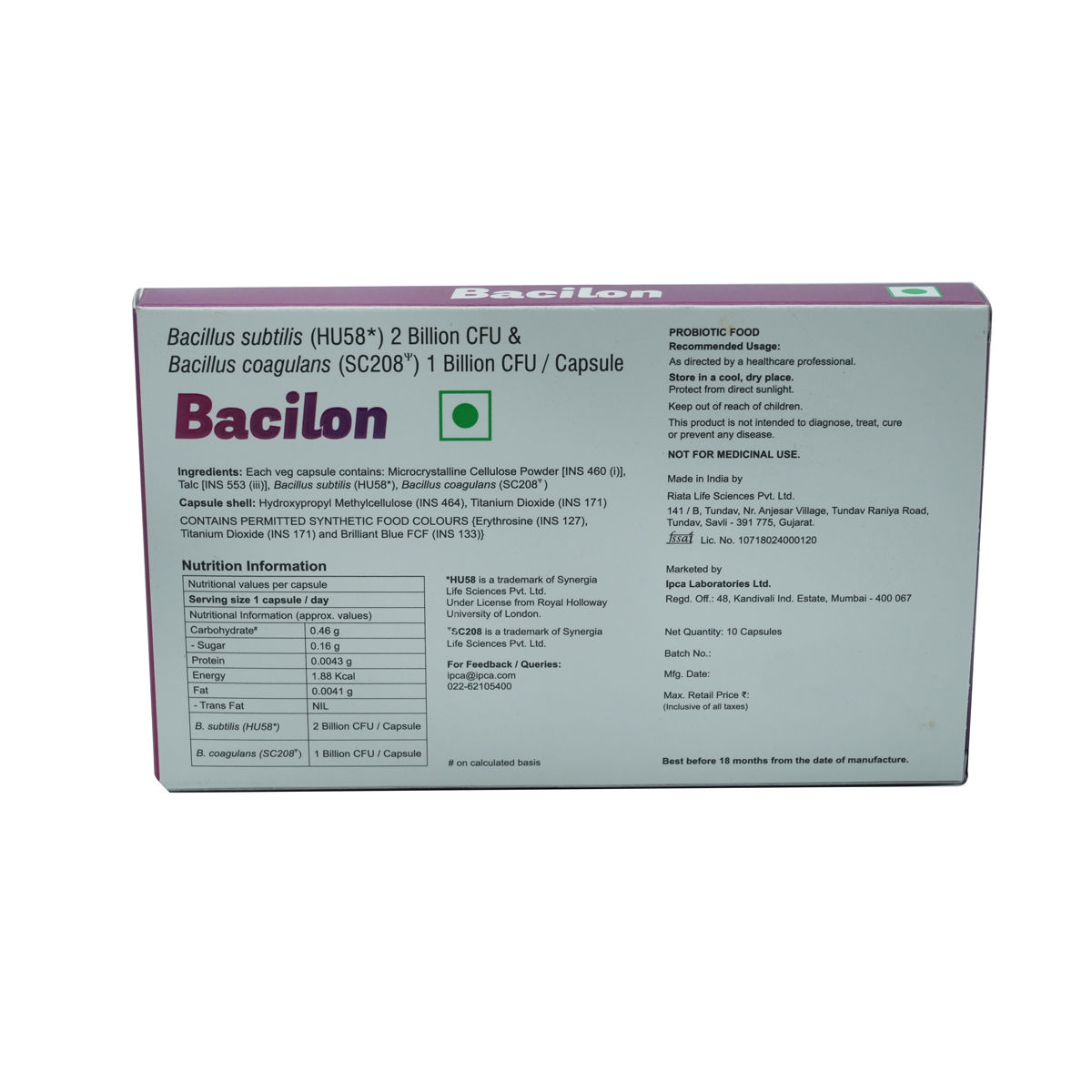 Bacilon Capsule 10's Price, Uses, Side Effects, Composition - Apollo ...