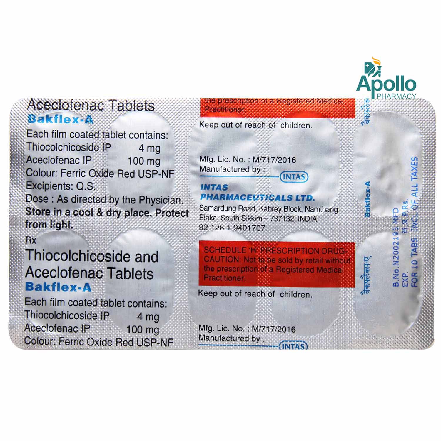 Bakflex A Tablet 10's Price, Uses, Side Effects, Composition - Apollo ...