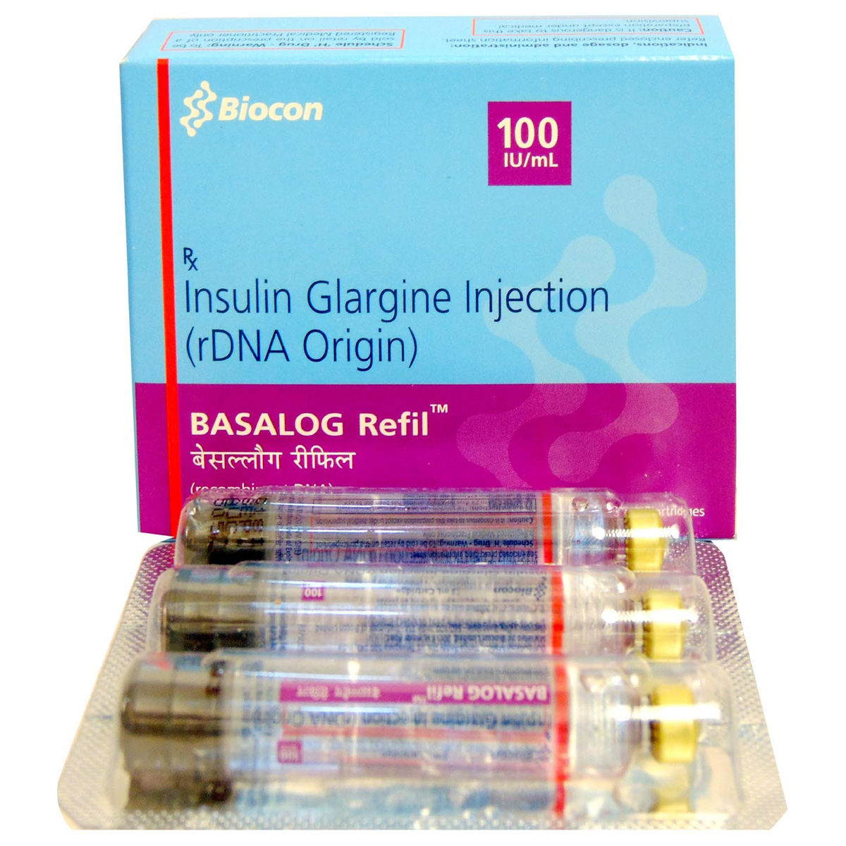 Basalog 100Iu/ml Refill Cartridge 5 x 3 ml Price, Uses, Side Effects ...