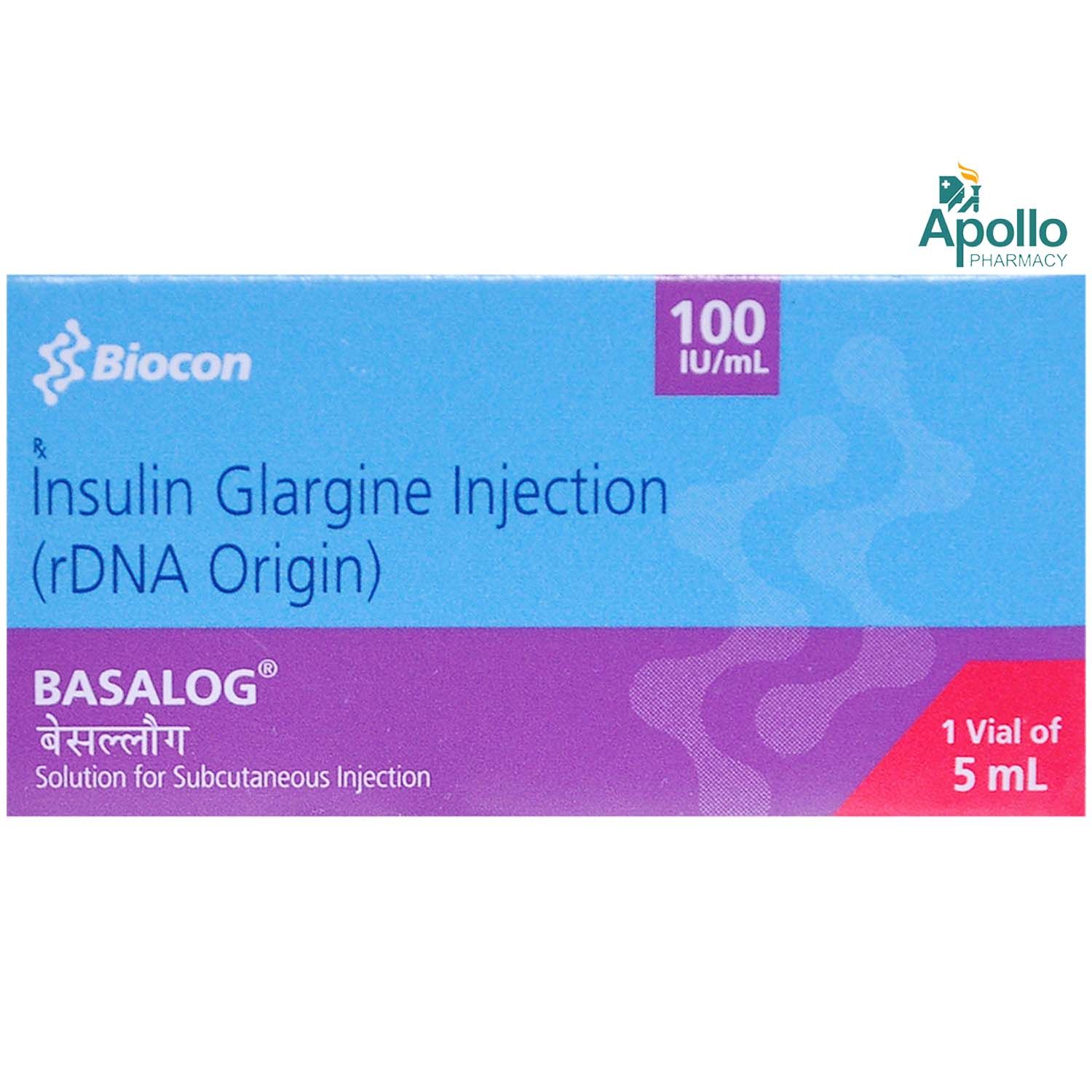 Basalog 100IU/ml Injection 5 ml Price, Uses, Side Effects, Composition ...