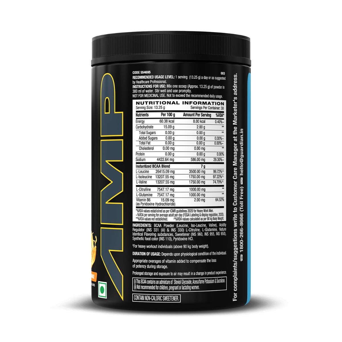 GNC AMP Gold Series BCAA Advanced Tangy Orange Flavour Powder, 400 gm ...