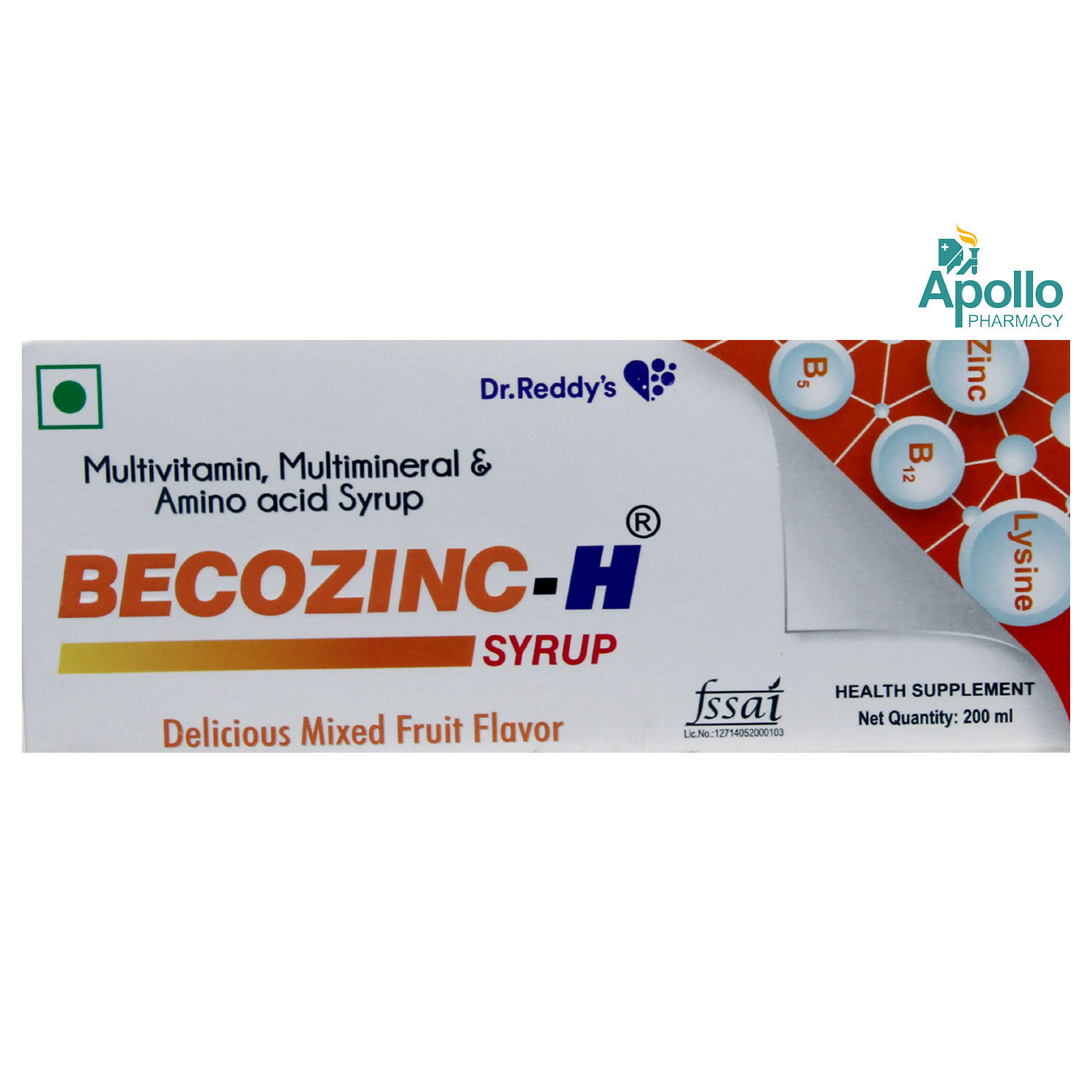 Becozinc H Syrup 200 ml Price, Uses, Side Effects, Composition - Apollo ...