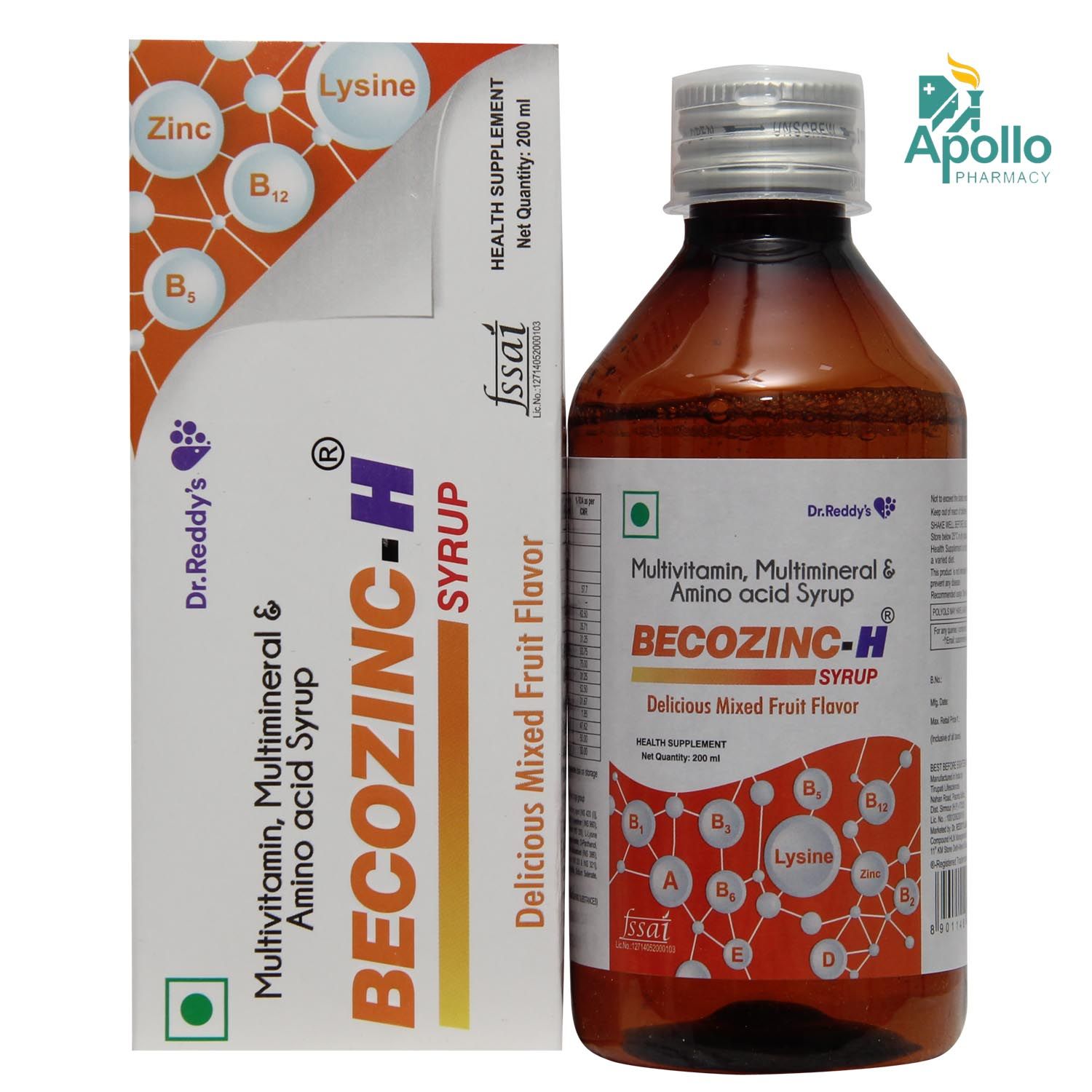 Becozinc H Syrup 200 ml Price, Uses, Side Effects, Composition - Apollo ...