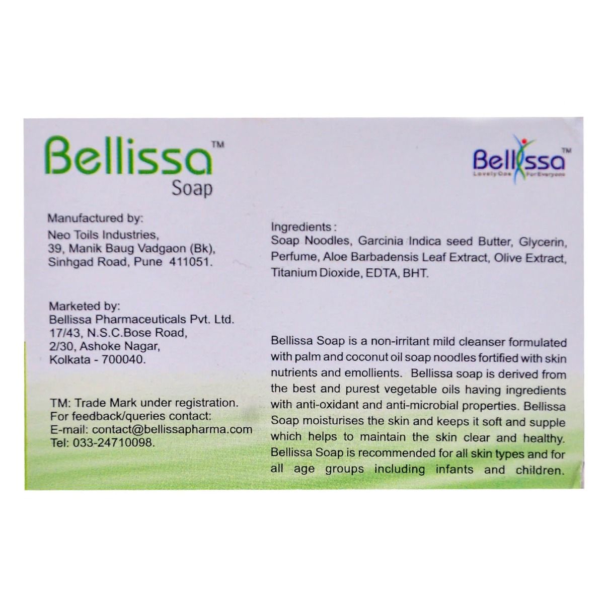 Bellissa Soap 75 gm Price, Uses, Side Effects, Composition - Apollo ...