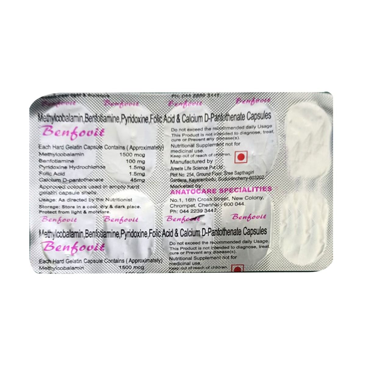 Benfovit Capsule 10's Price, Uses, Side Effects, Composition - Apollo ...