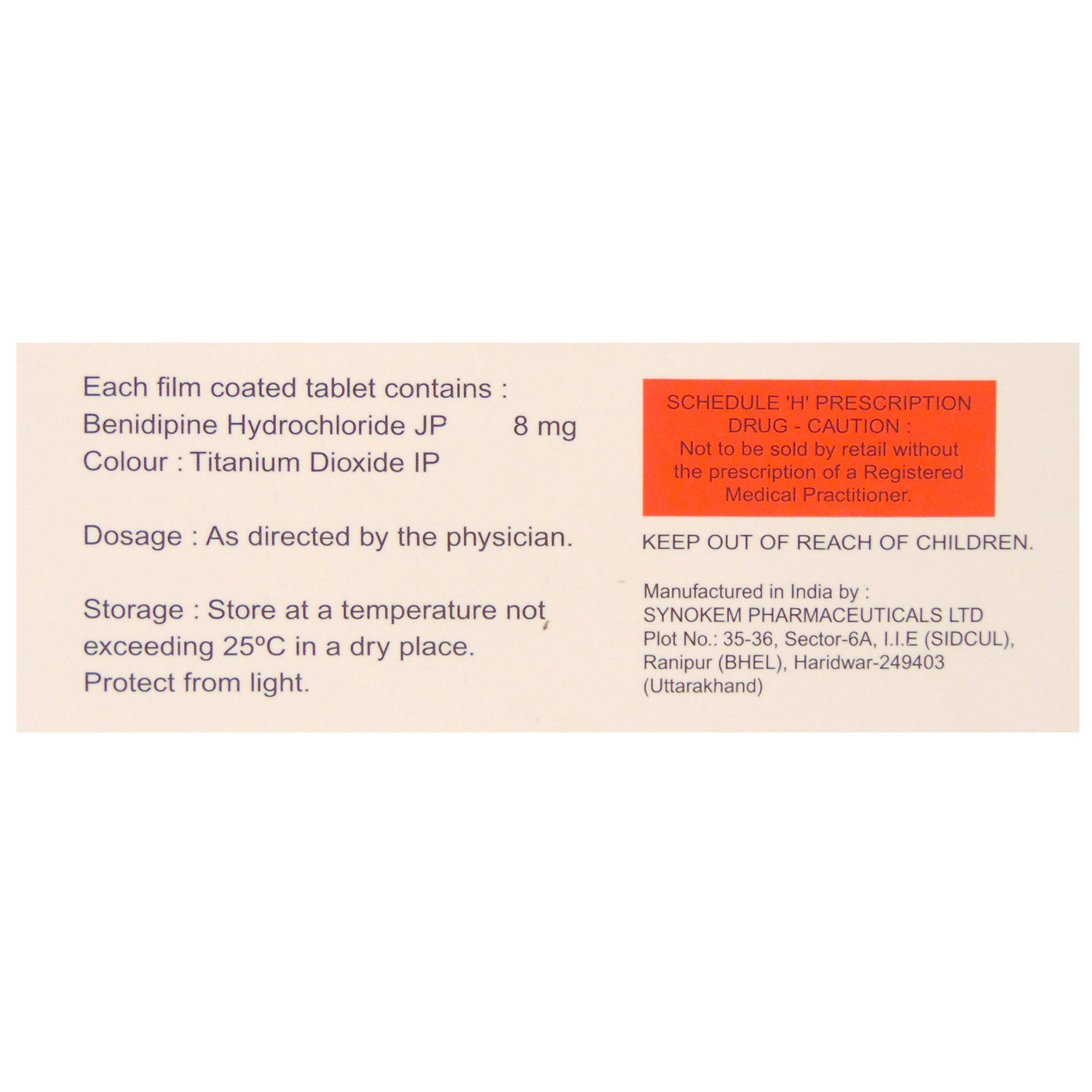 Benidin 8 Tablet 10's Price, Uses, Side Effects, Composition - Apollo ...