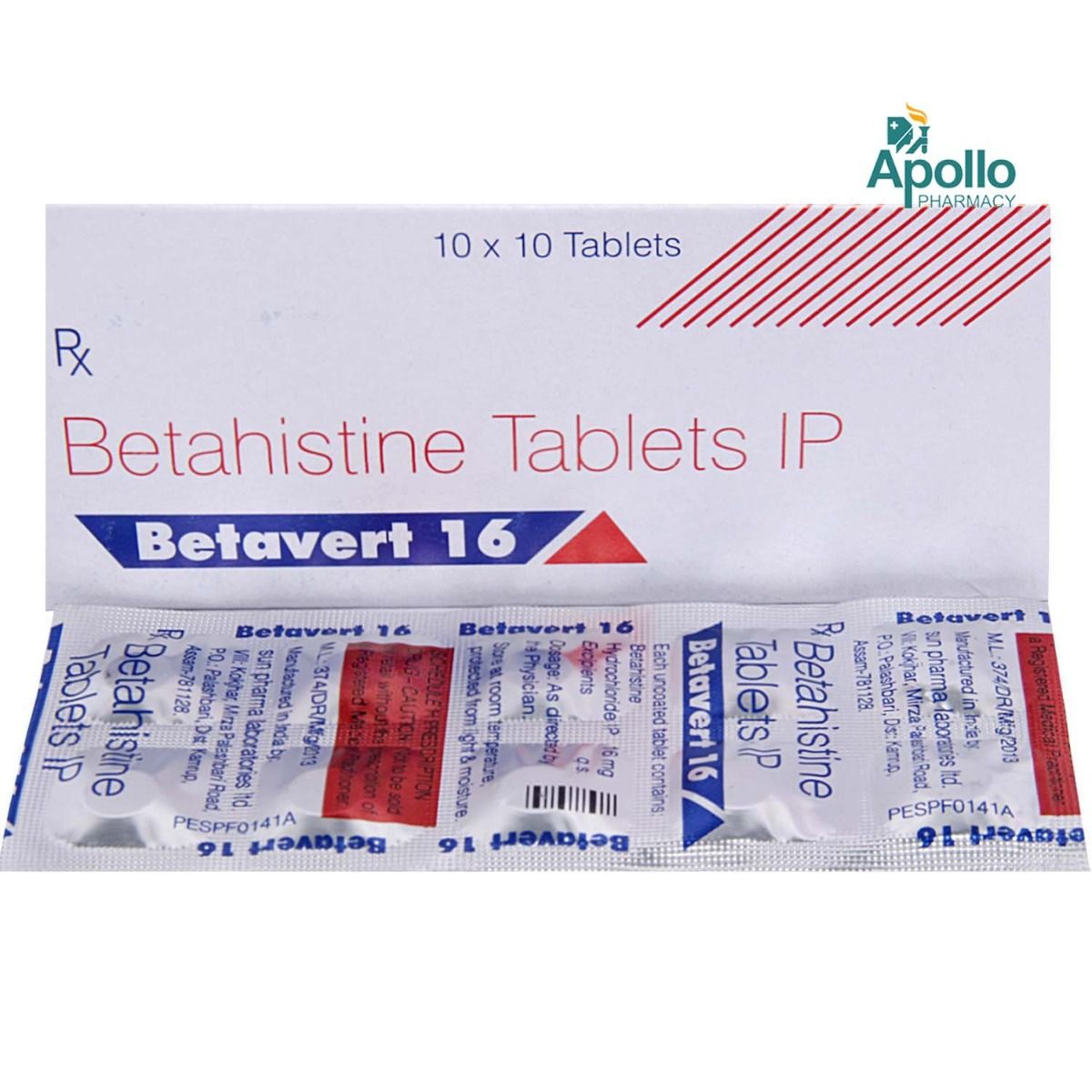 Betavert 16mg Tablet 10's Price, Uses, Side Effects, Composition - Apollo Pharmacy