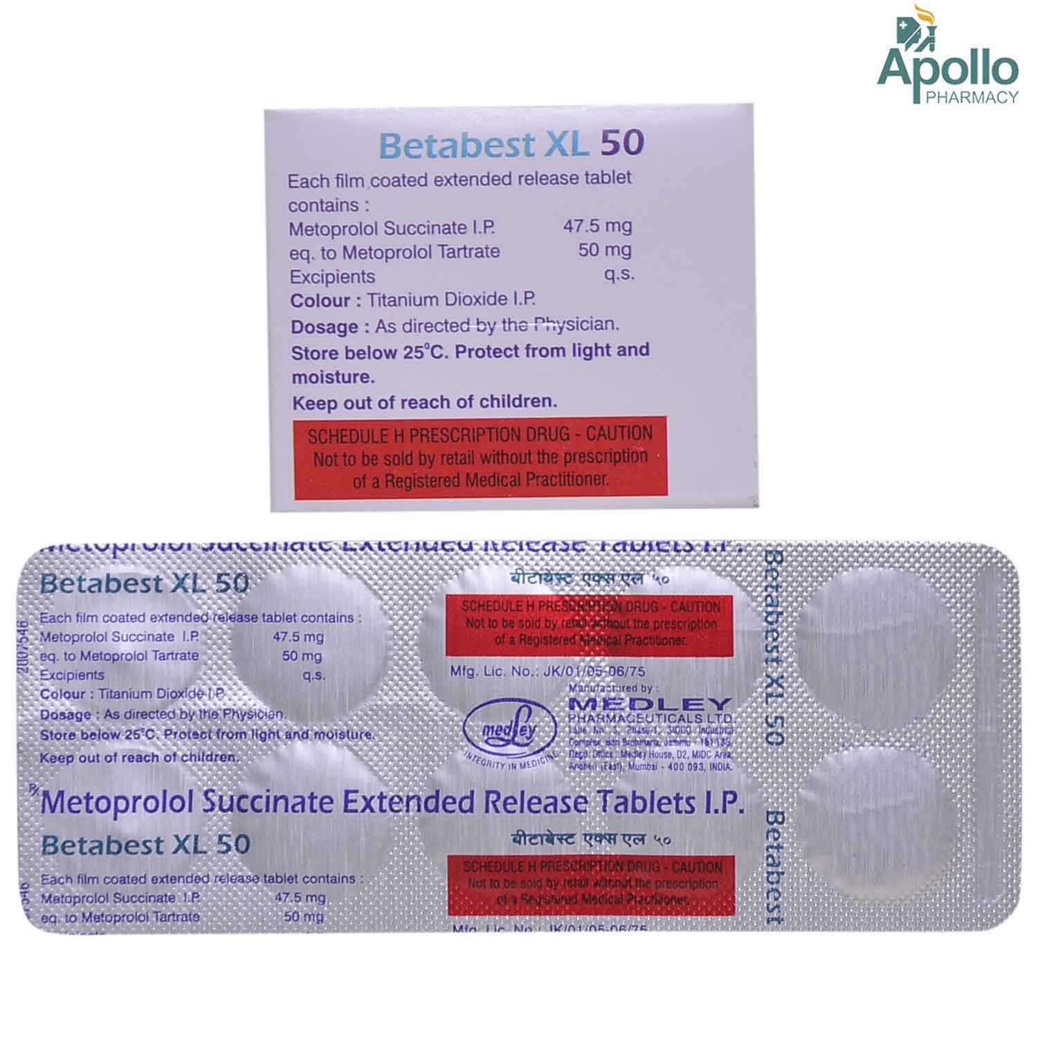 BETAB XL 50MG TABLET Price, Uses, Side Effects, Composition - Apollo ...