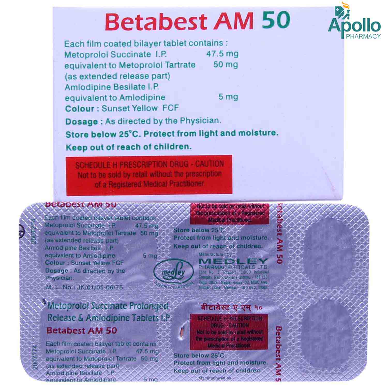 Betabest AM 50 Tablet 10's Price, Uses, Side Effects, Composition ...