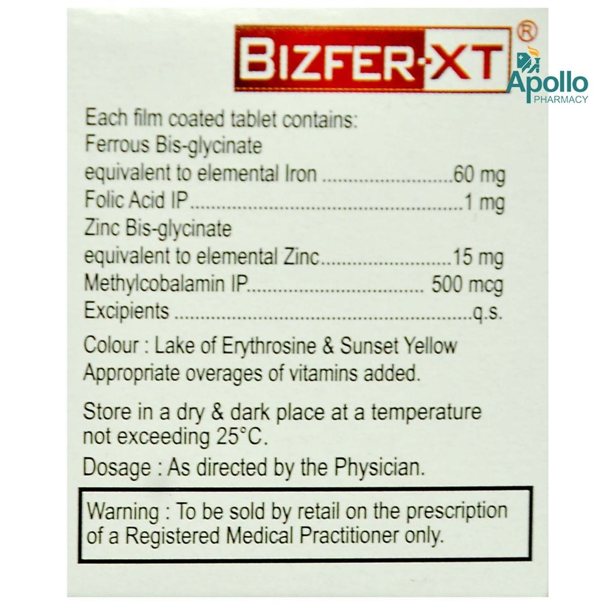 Bizfer-XT Tablet 10's Price, Uses, Side Effects, Composition - Apollo ...