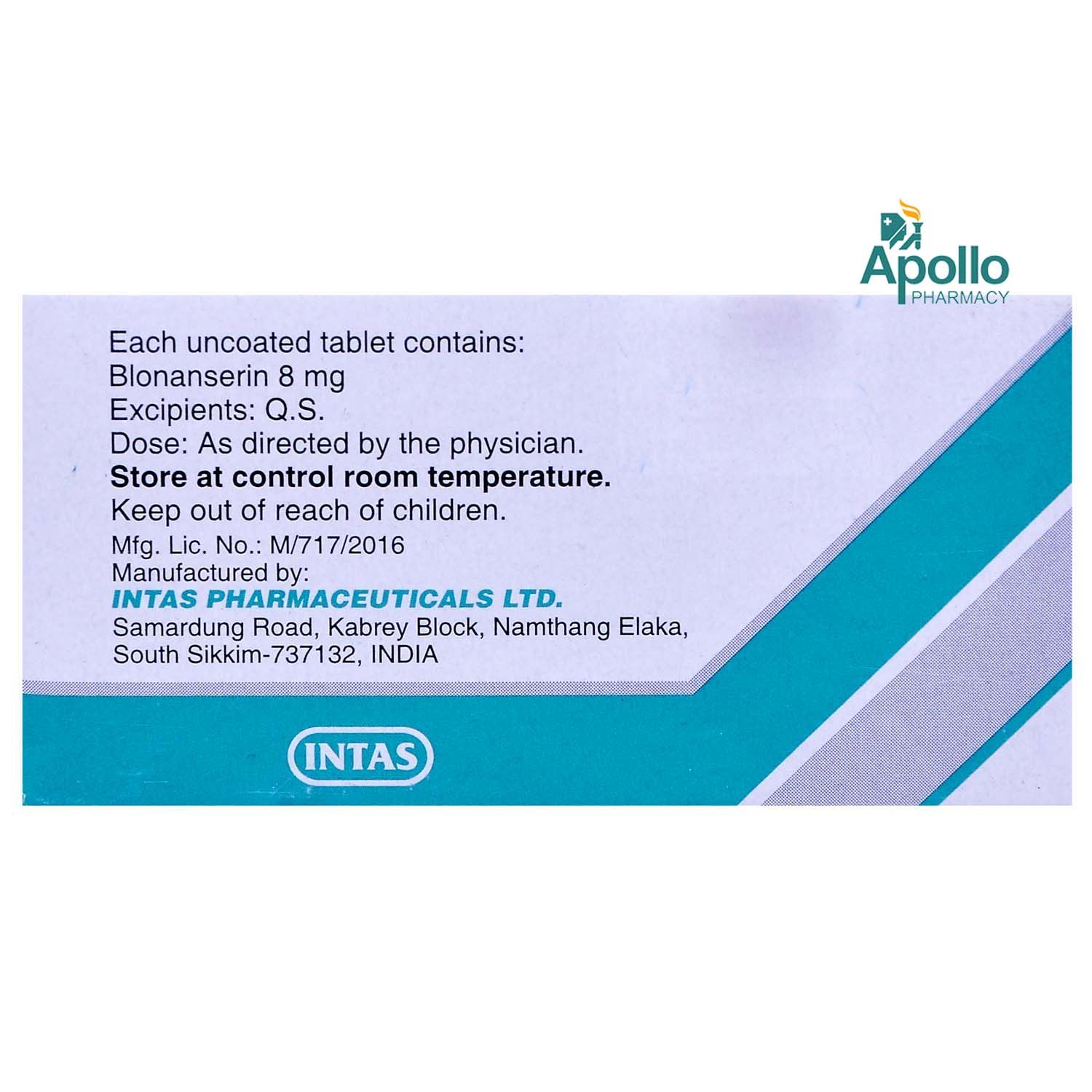 Blonitas 8 Tablet 10's Price, Uses, Side Effects, Composition - Apollo ...