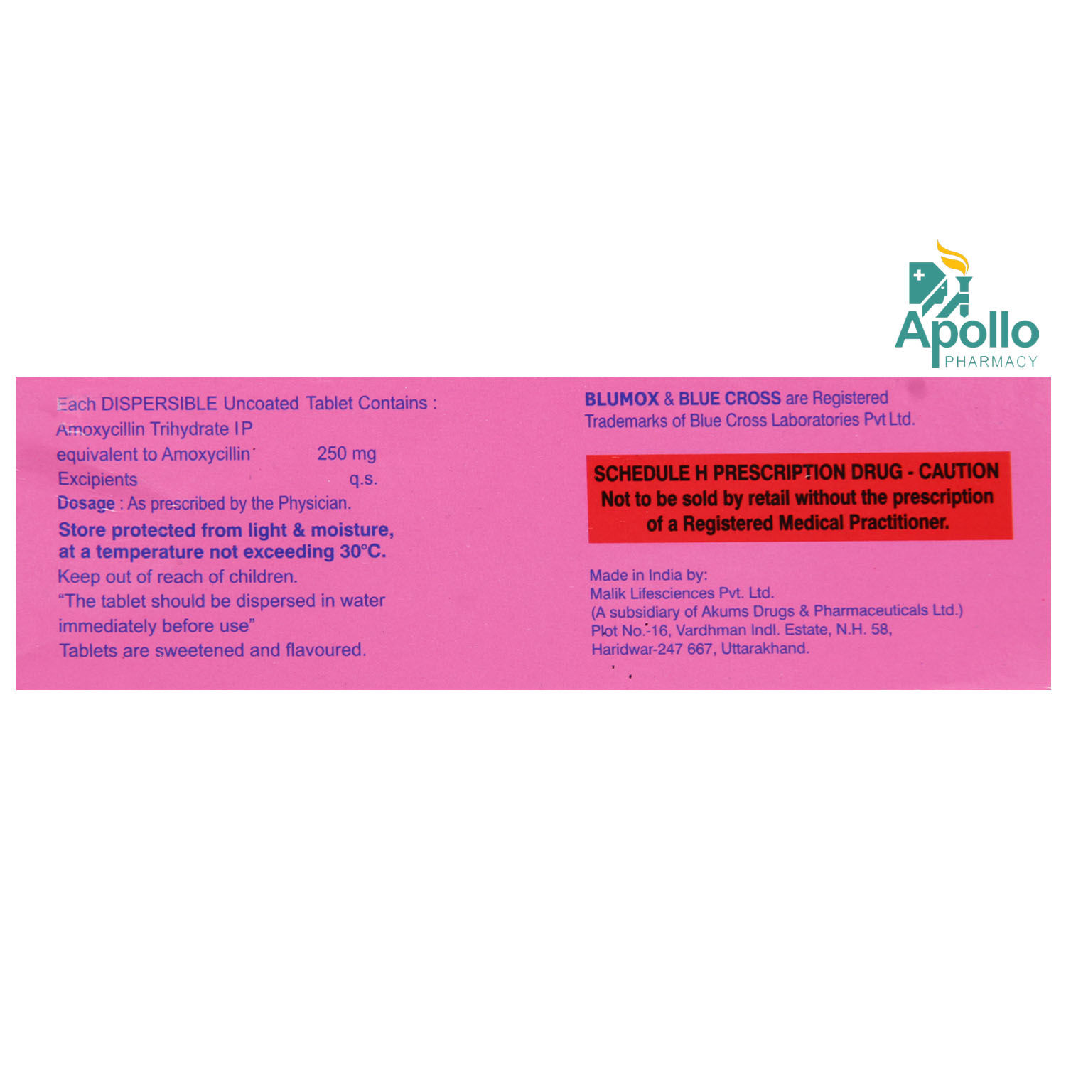 BLUMOX 250MG DT TABLET Price, Uses, Side Effects, Composition - Apollo ...