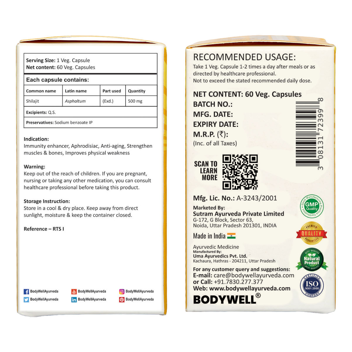 Bodywell Shilajit 500 mg, 60 Capsules Price, Uses, Side Effects ...