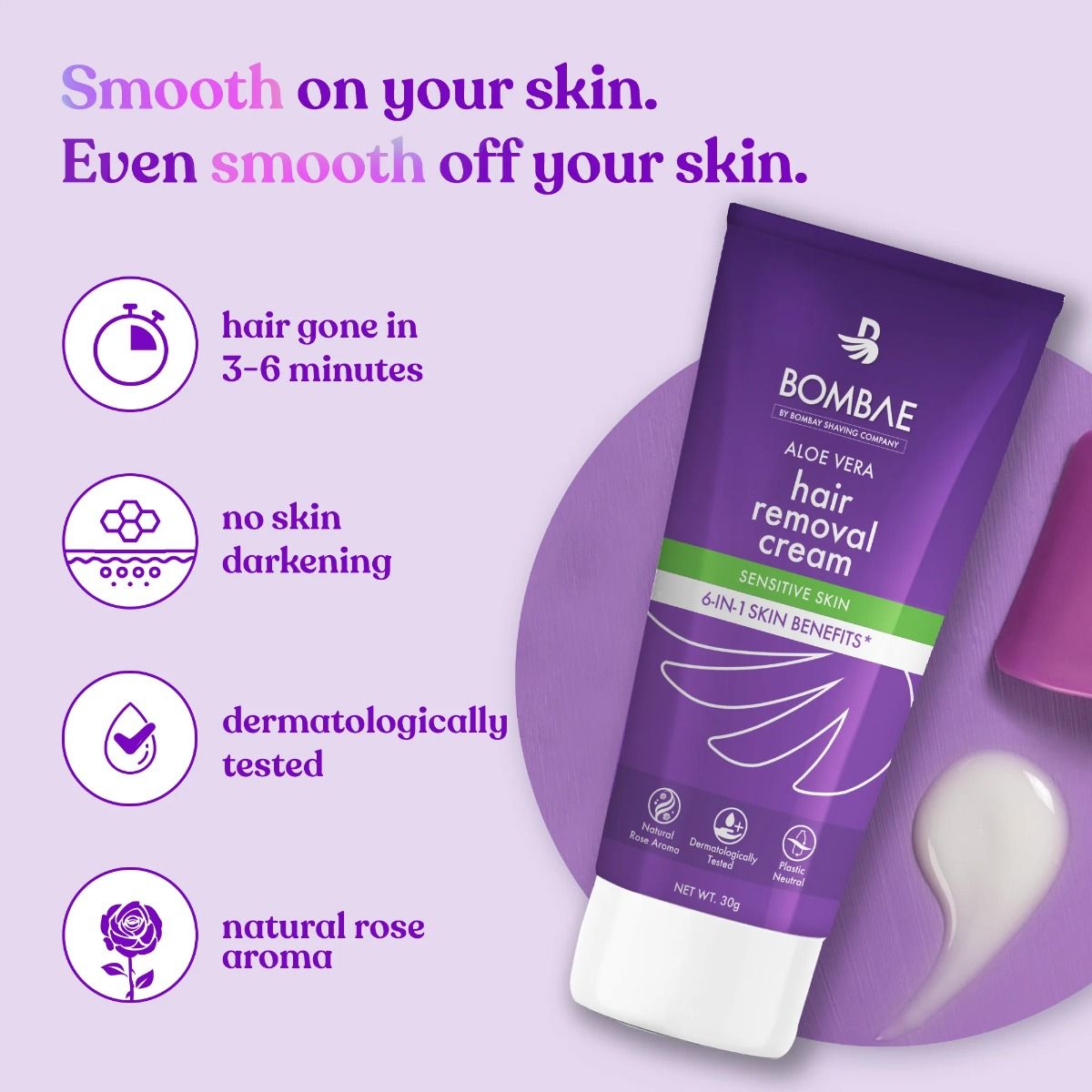 Bombae Aloevera Hair Removal Cream 30G Price, Uses, Side Effects ...