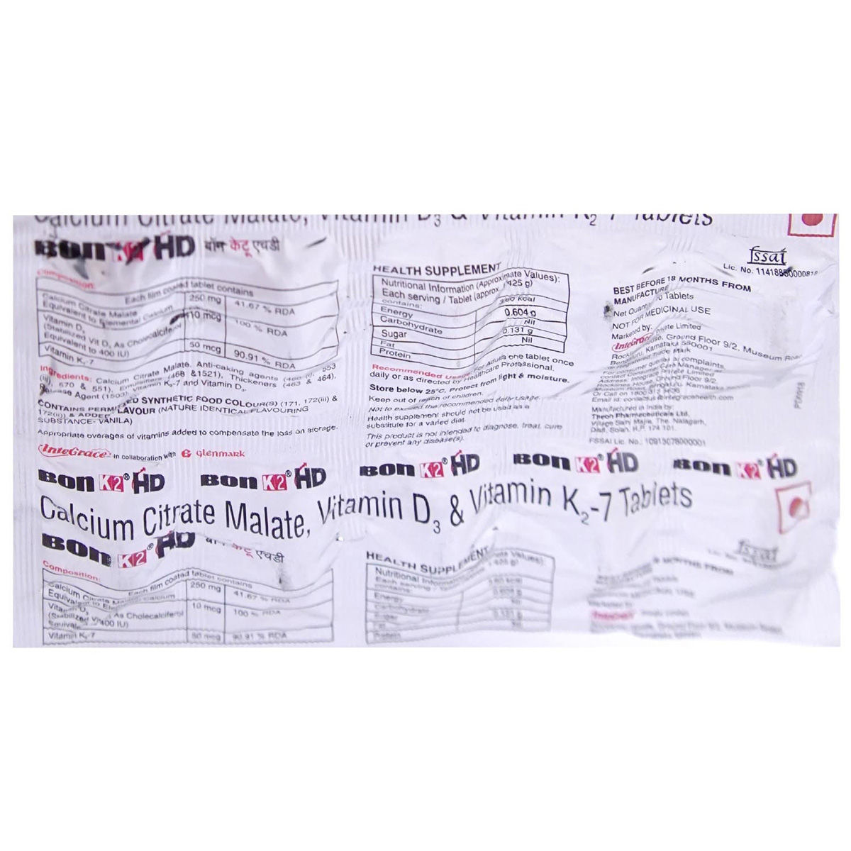 Bon K2 HD Tablet 10's Price, Uses, Side Effects, Composition - Apollo ...